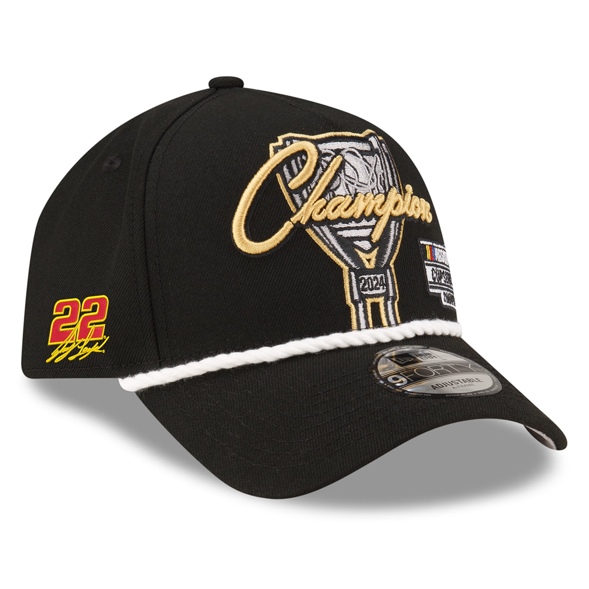Men's New Era Black Joey Logano 2024 NASCAR Cup Series Champion 9FORTY ...