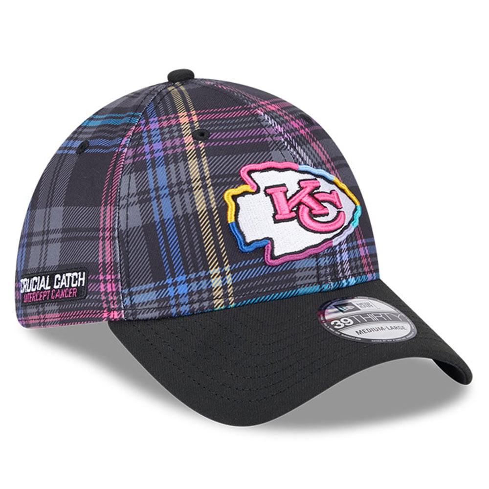Men's New Era Black Kansas City Chiefs 2024 NFL Crucial Catch Plaid ...