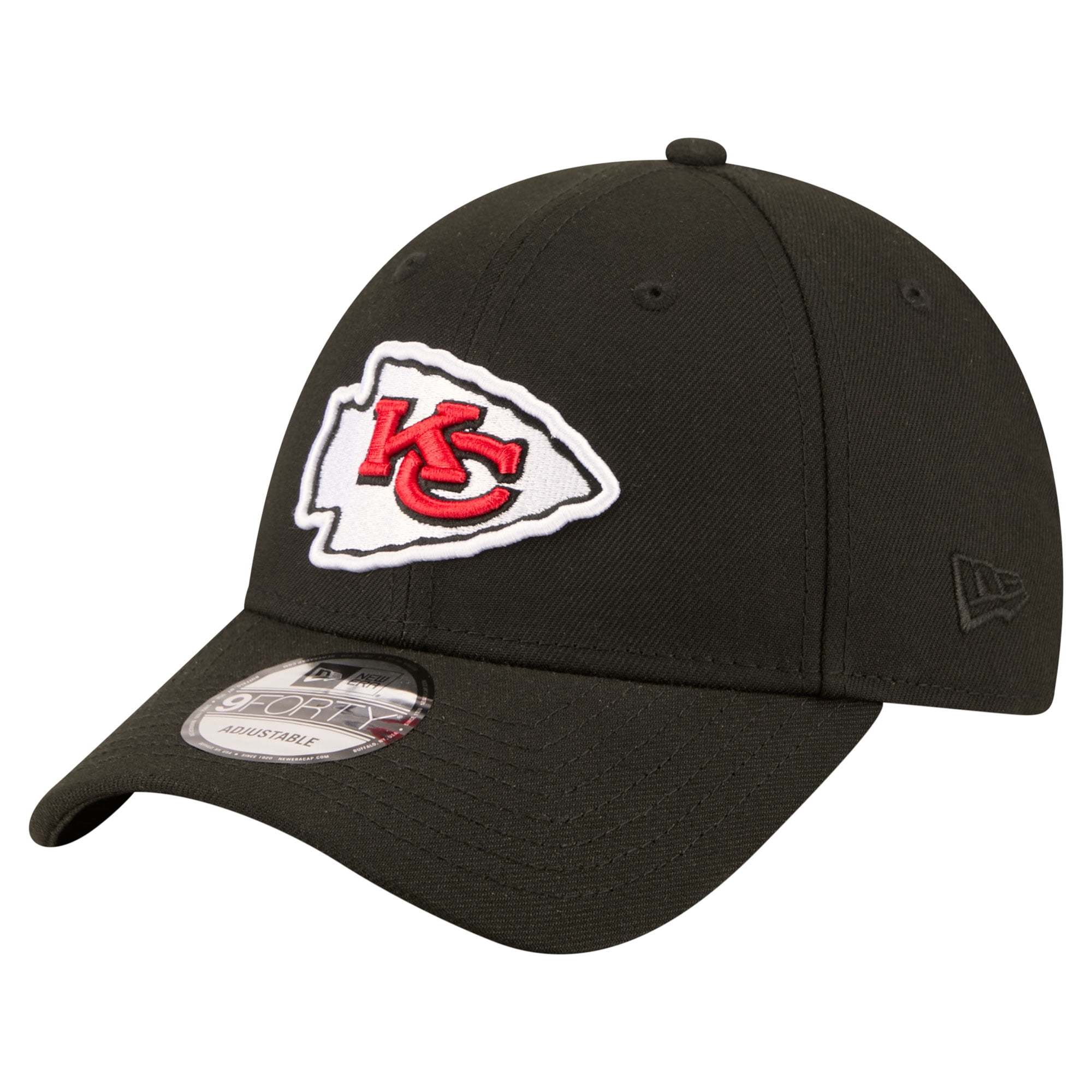 Men's New Era Black Kansas City Chiefs Core Team 9FORTY Adjustable Hat ...