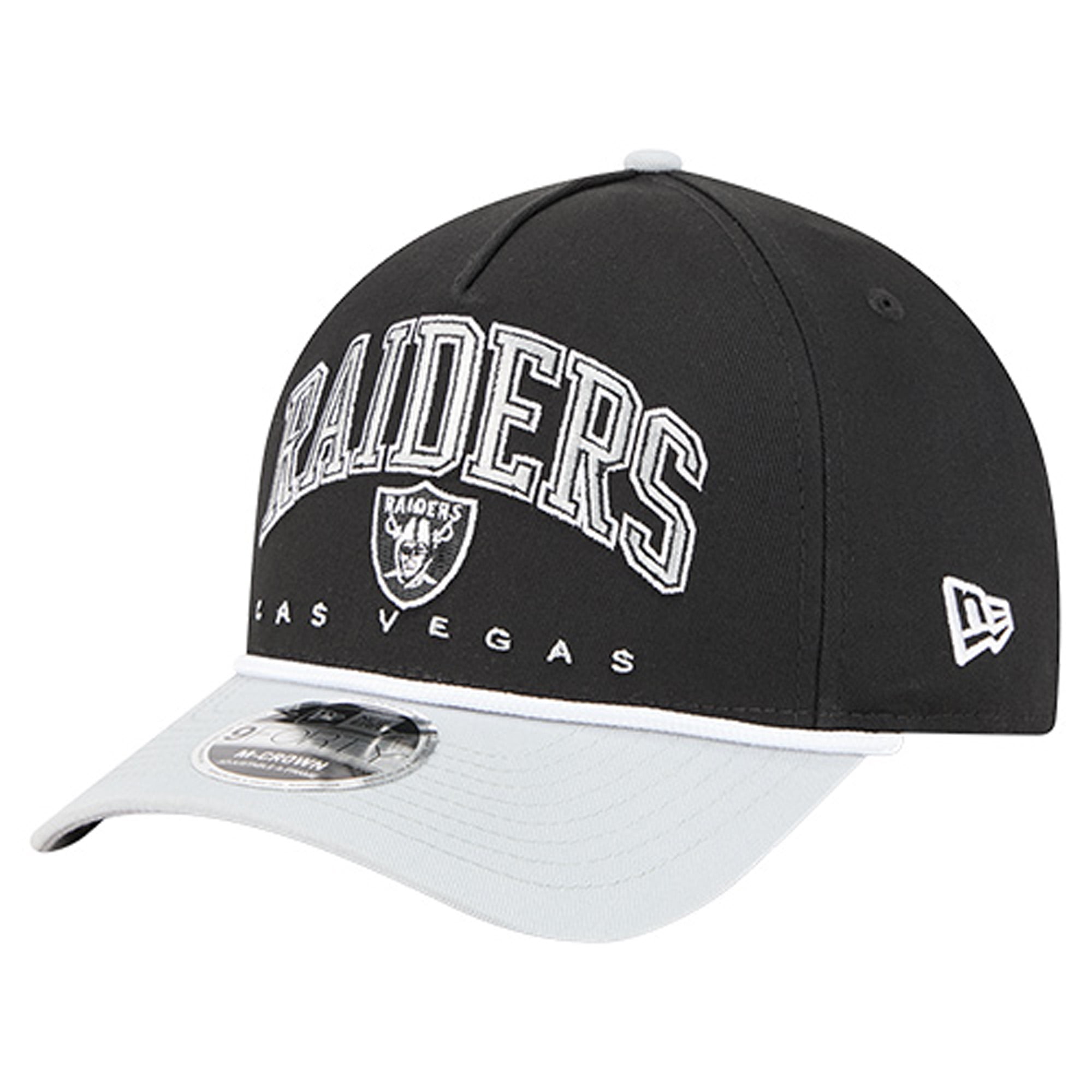 Men's New Era Black Las Vegas Raiders Arch COOLERA 9FORTY A-Frame M ...