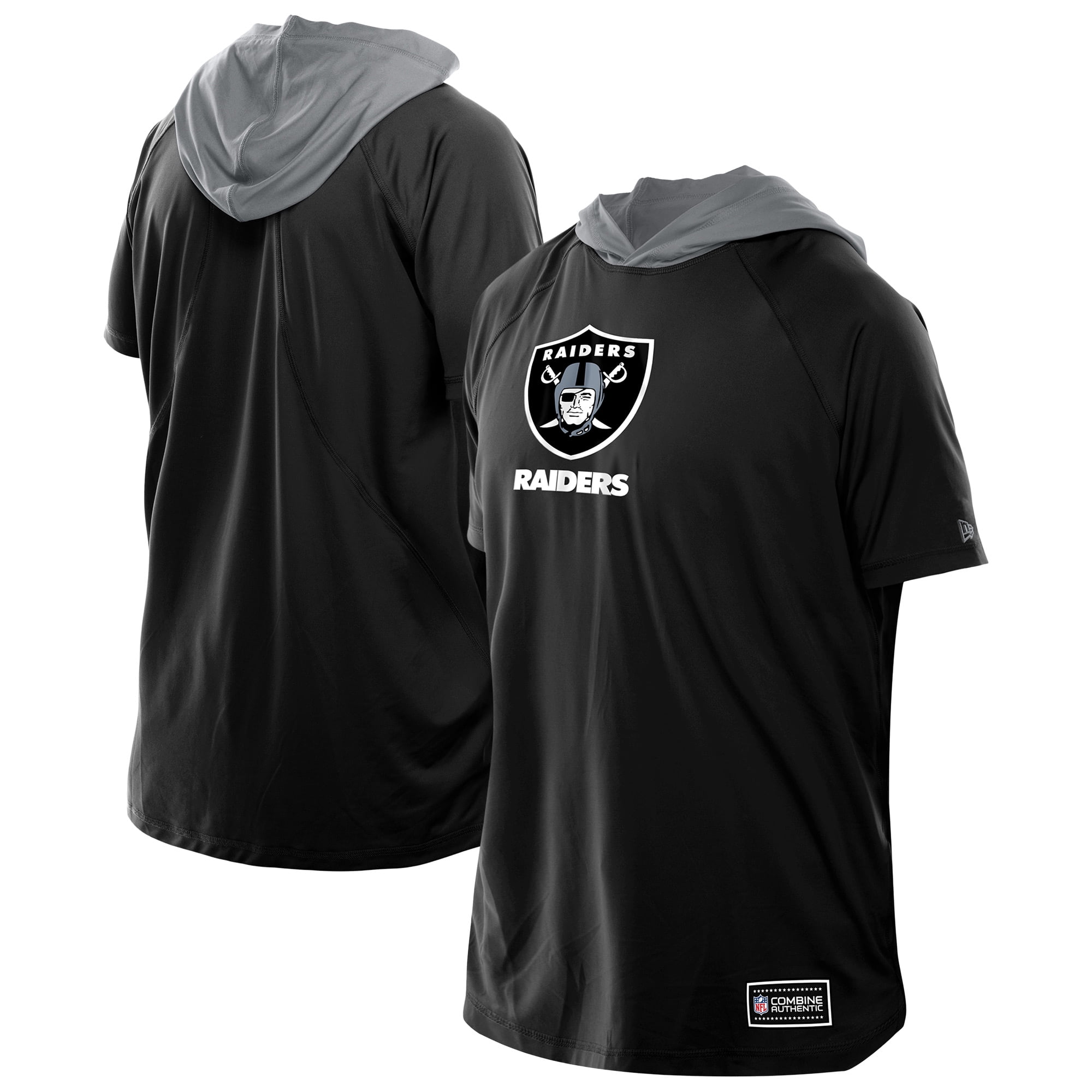 Men's New Era Black Las Vegas Raiders Combine Authentic Hooded Raglan ...