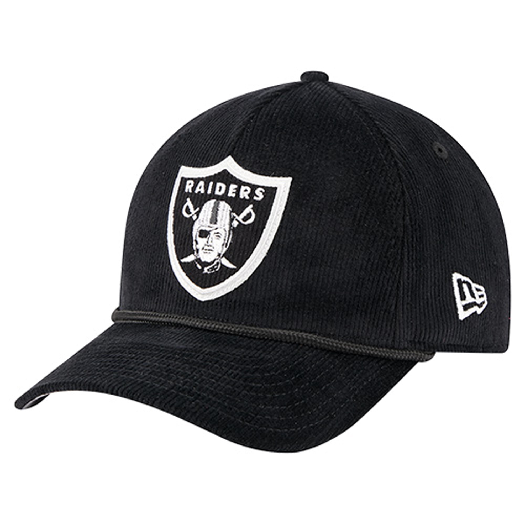 Men's New Era Black Las Vegas Raiders Cord Corduroy 9FORTY A-Frame ...