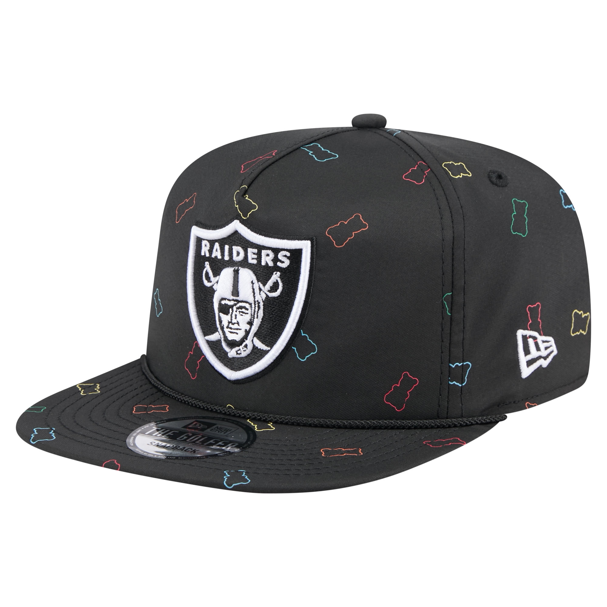 Men's New Era Black Las Vegas Raiders Gummy Golfer Snapback Hat ...