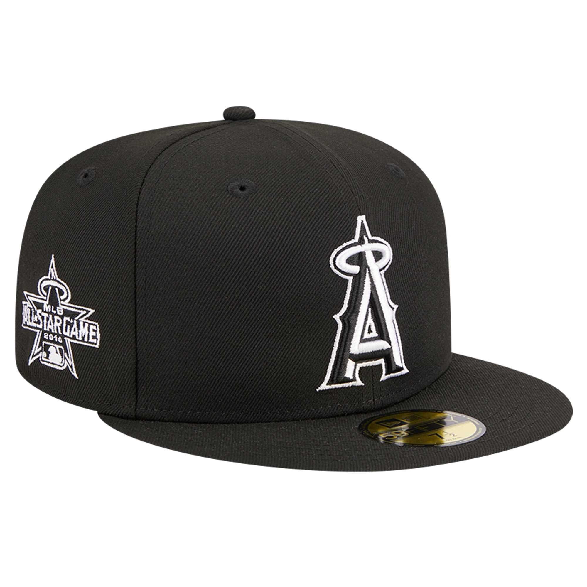 Men's New Era Black Los Angeles Angels Logo 59FIFTY Fitted Hat ...