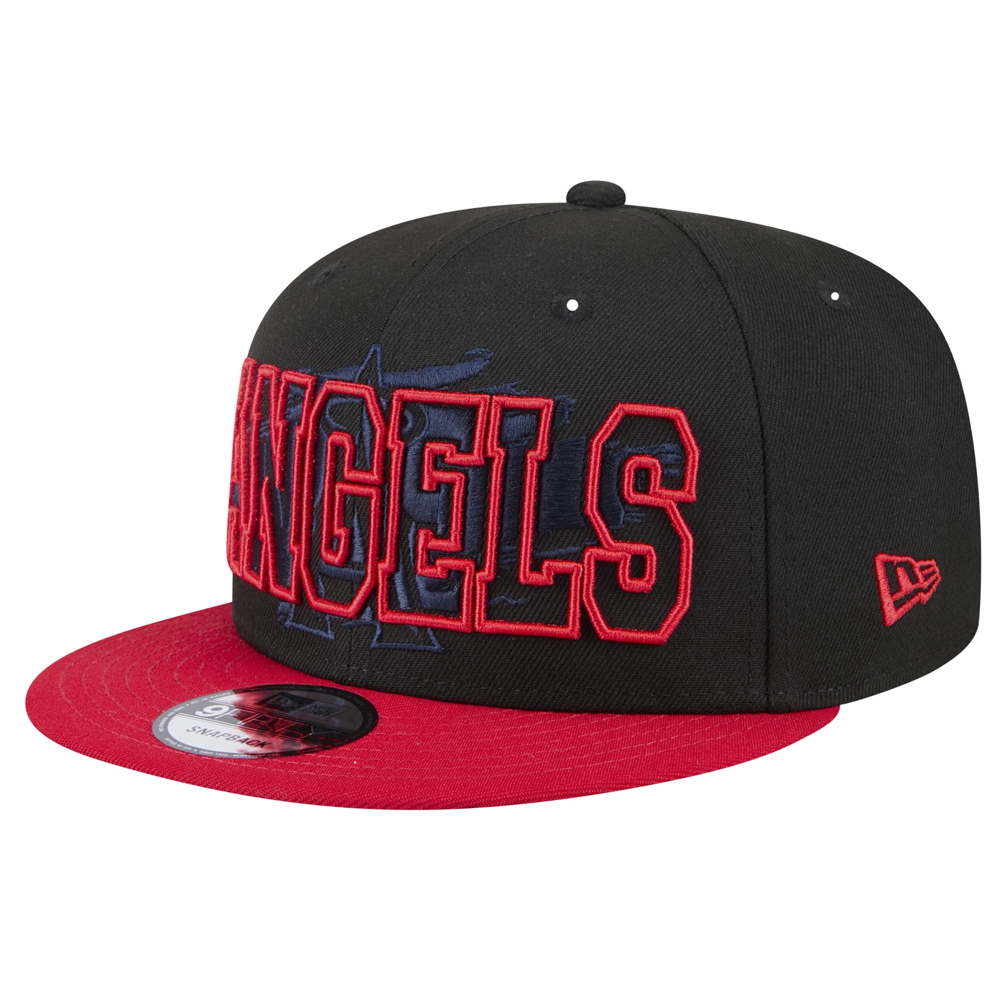 Men's New Era Black Los Angeles Angels Splatter 9FIFTY Snapback Hat ...
