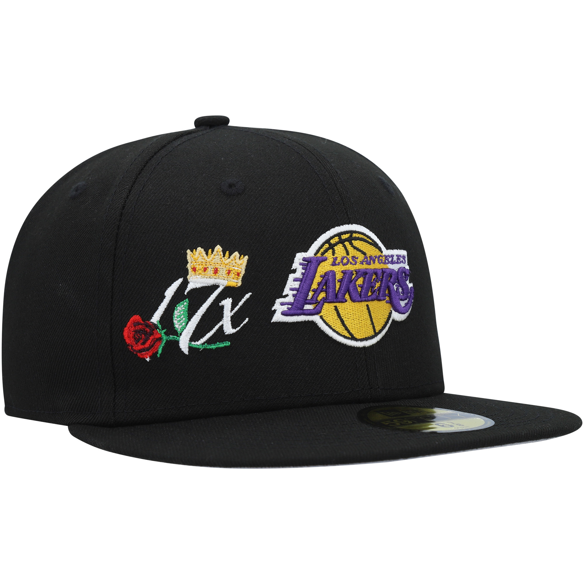 Men's New Era Black Los Angeles Lakers Crown Champs 59FIFTY Fitted Hat ...