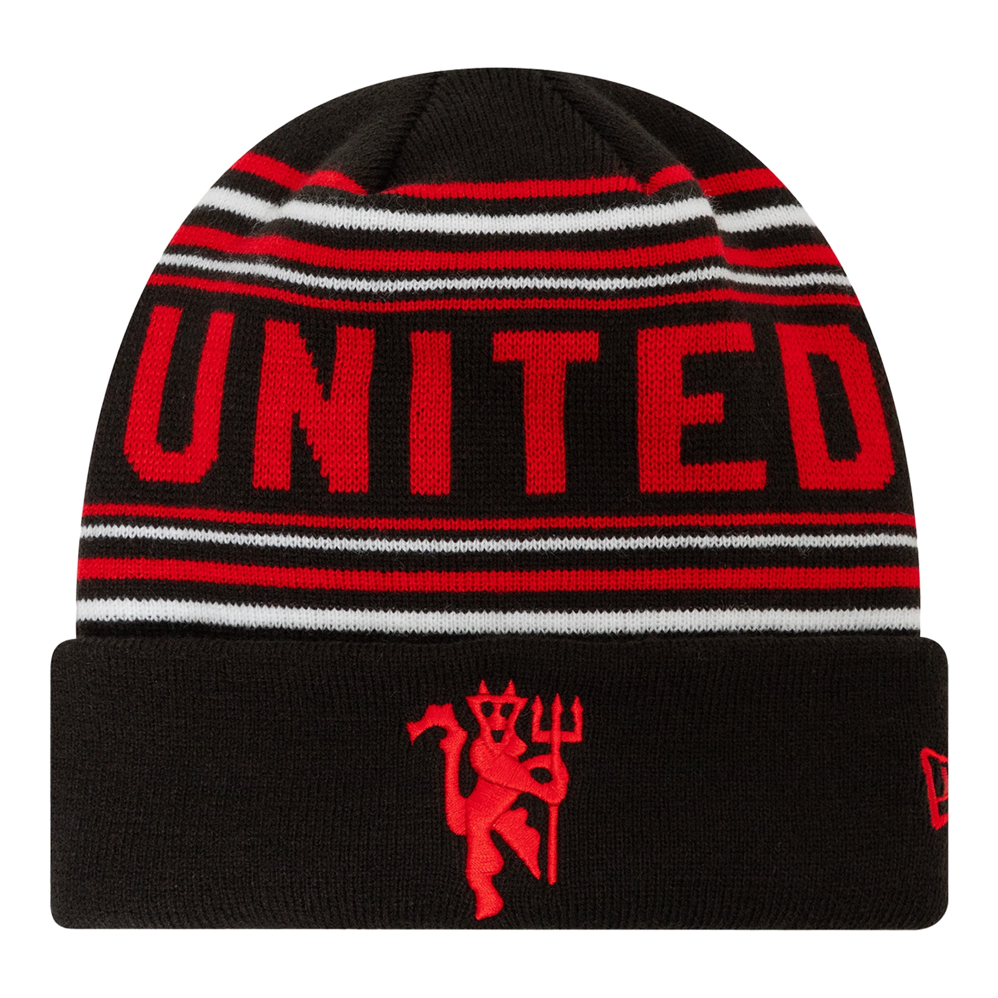 Men's New Era Black Manchester United Stripe Cuffed Knit Hat - Walmart.com