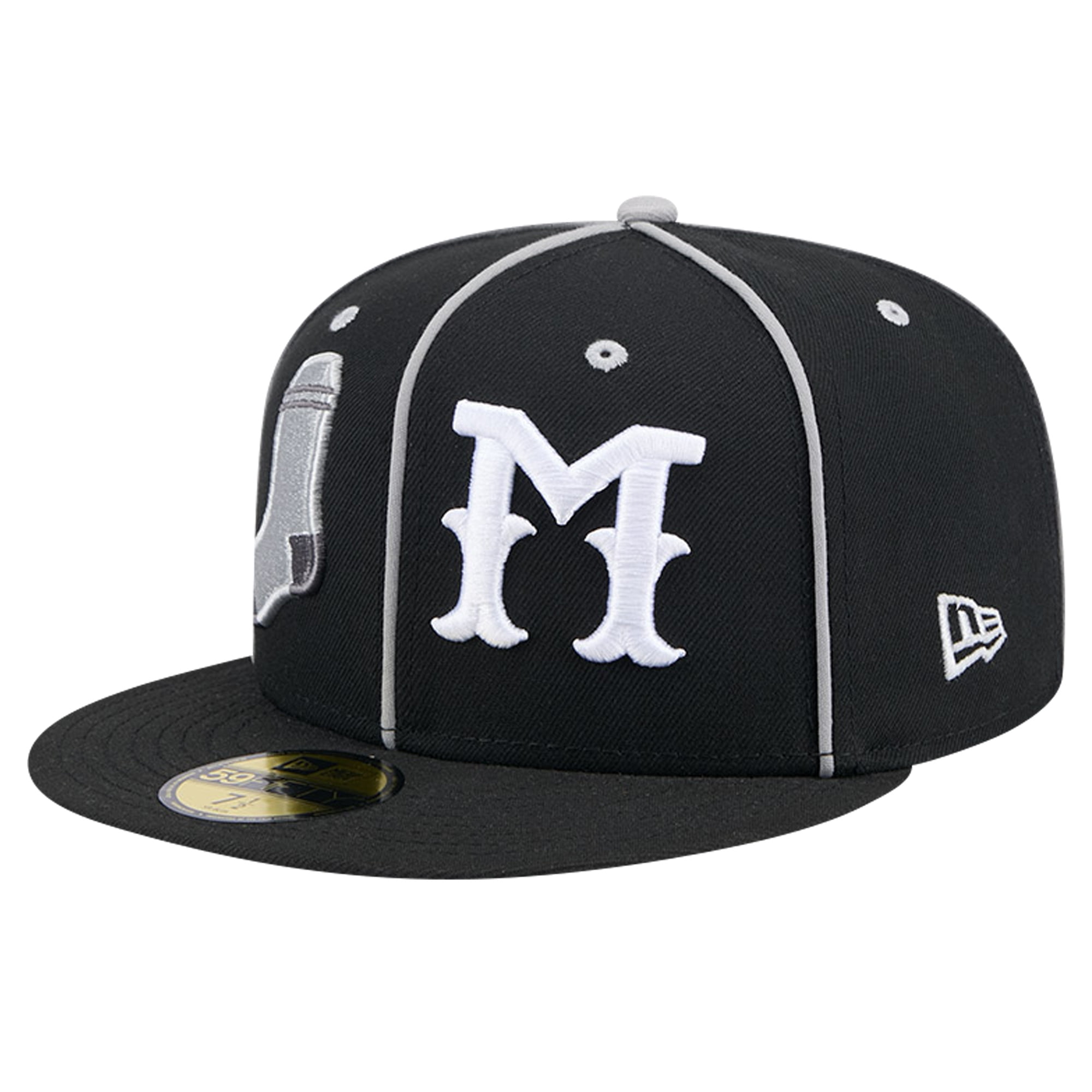 Men's New Era Black Montgomery Biscuits Theme Night Gray Sox 59FIFTY ...