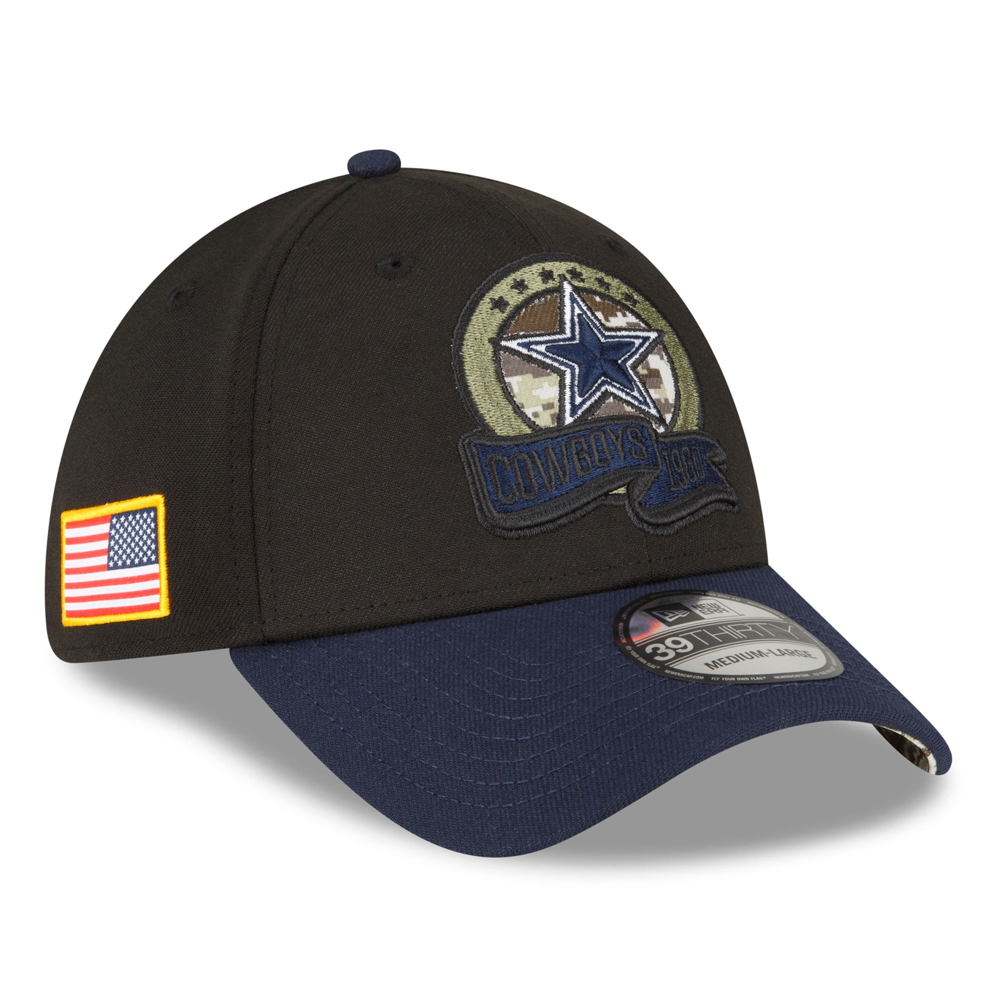 Men's New Era Black/Navy Dallas Cowboys 2022 Salute To Service 39THIRTY ...