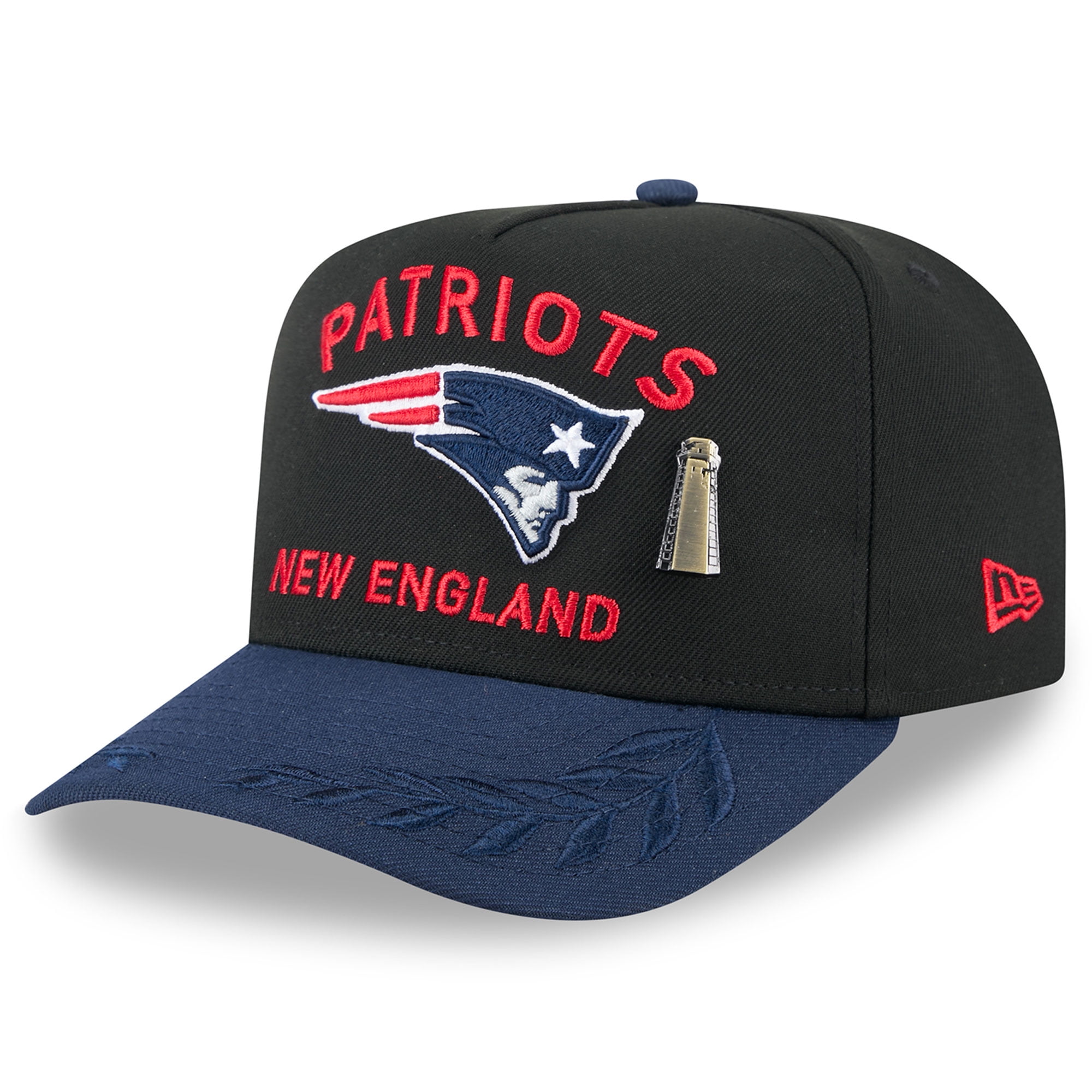 Men's New Era Black/Navy New England Patriots 2025 NFL Draft On Stage A ...