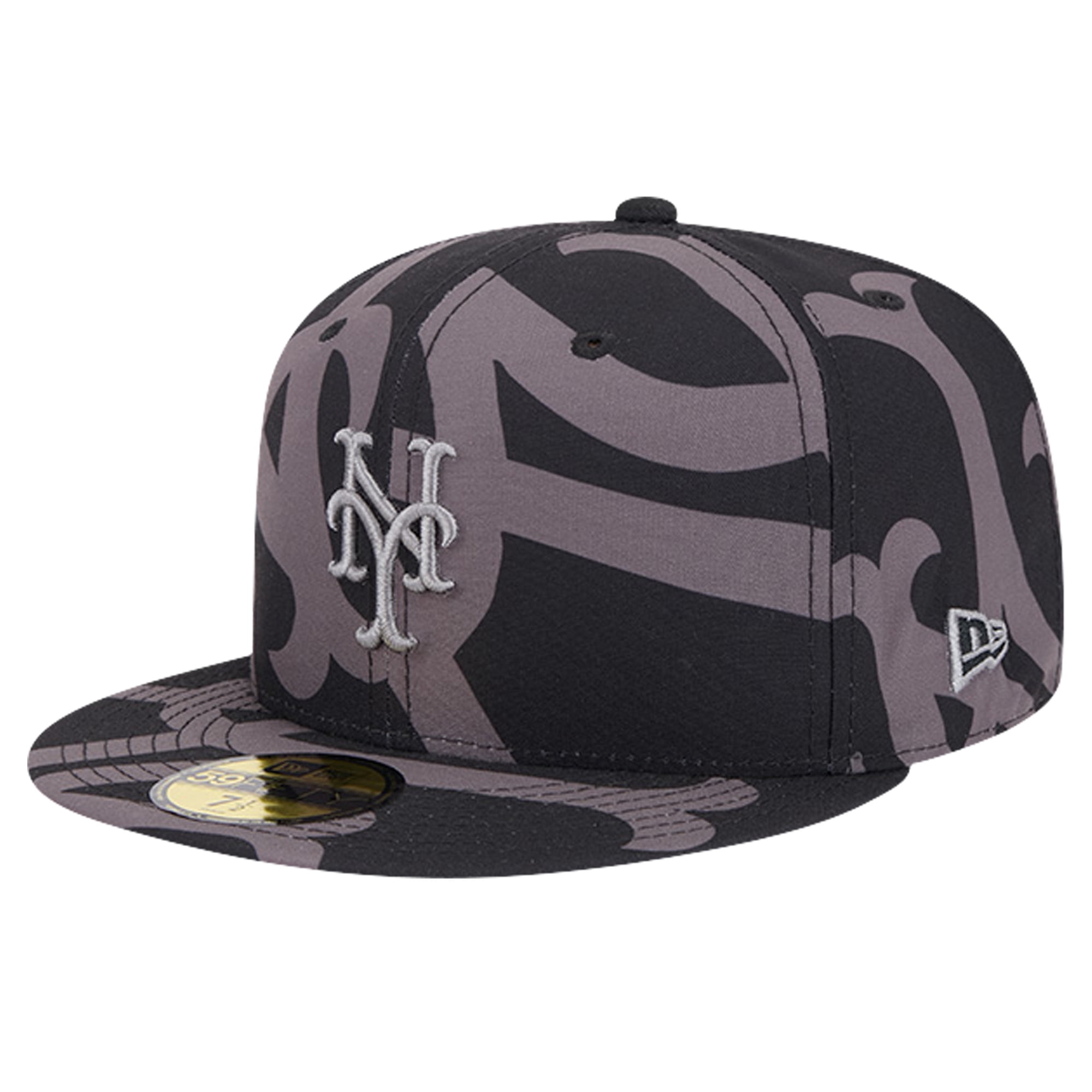 Men's New Era Black New York Mets Logo Fracture 59FIFTY Fitted Hat ...