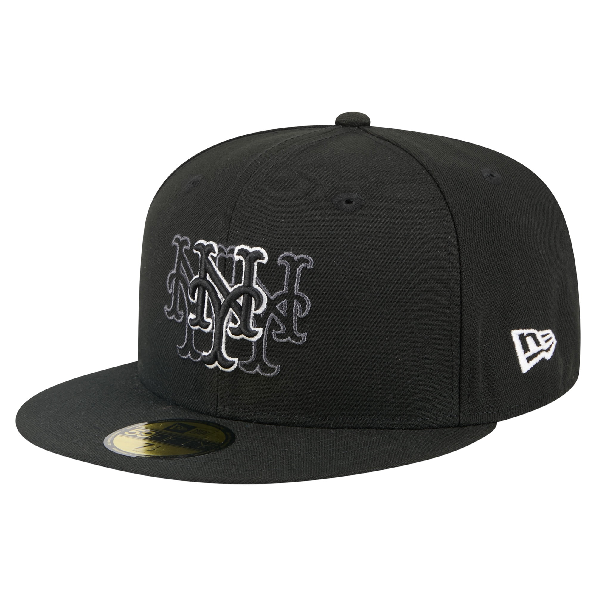 Men's New Era Black New York Mets Tri-Hit 59FIFTY Fitted Hat - Walmart.com