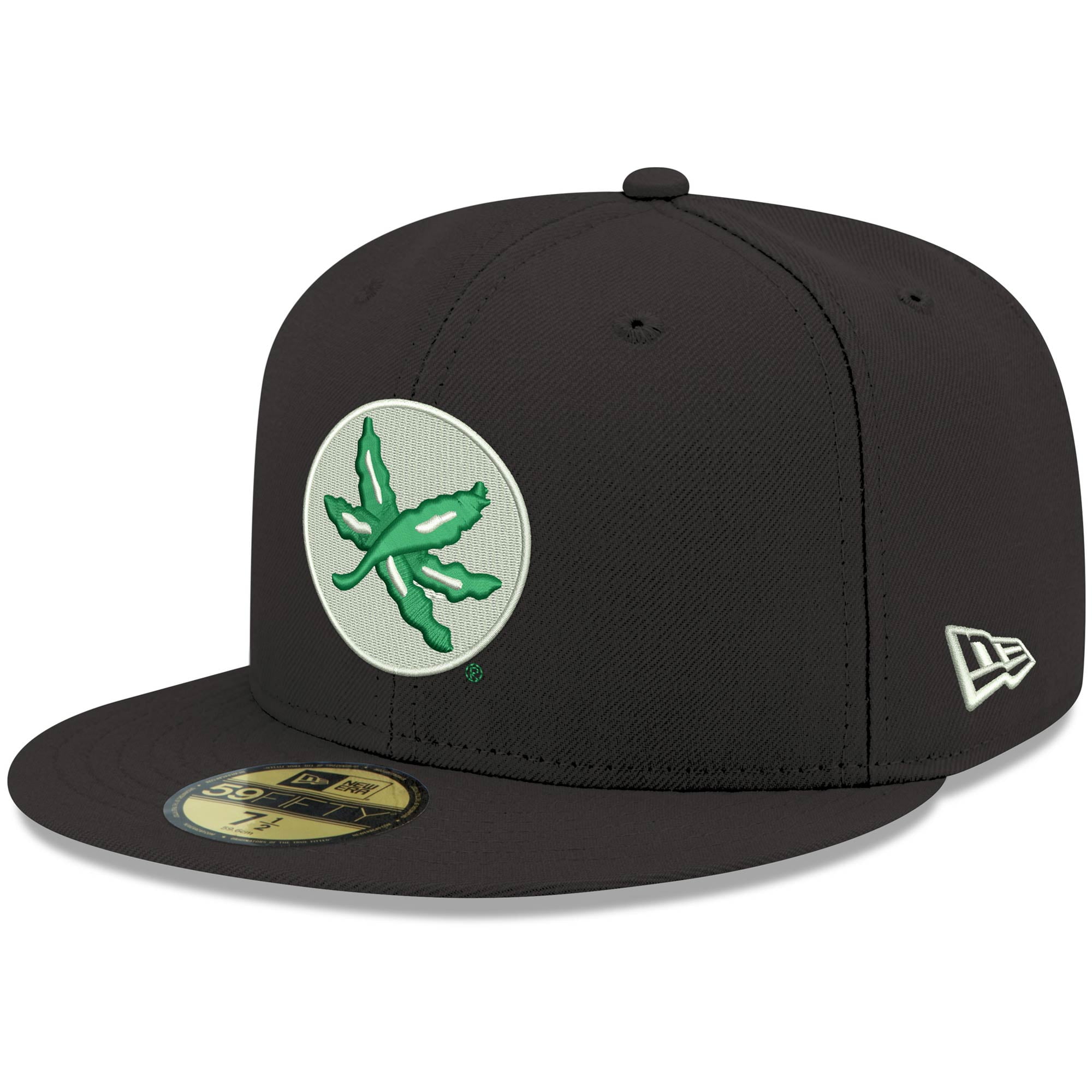Men's New Era Black Ohio State Buckeyes Leaf Logo Basic 59FIFTY Fitted ...