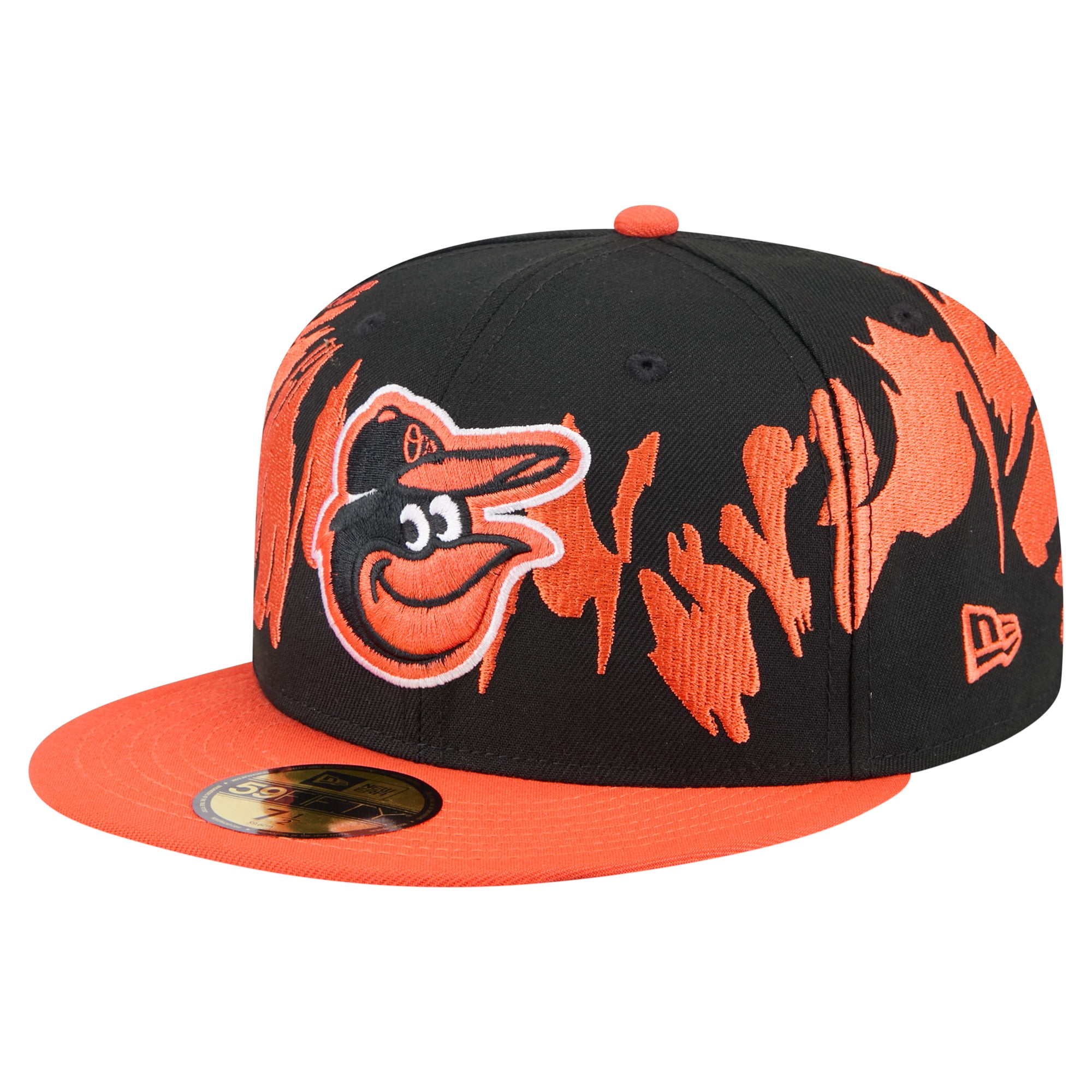 Men's New Era Black/Orange Baltimore Orioles Retro Pattern 59FIFTY ...