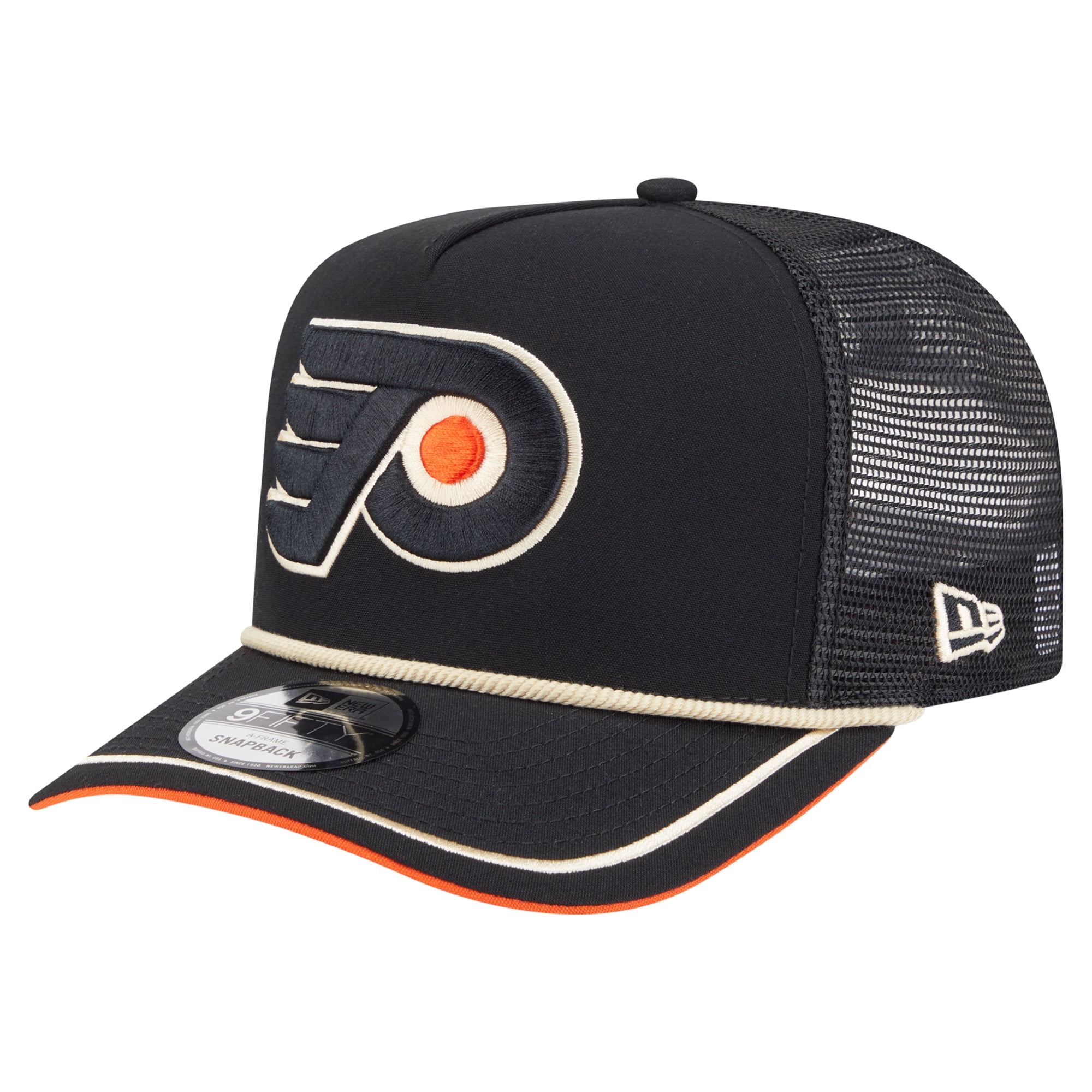 Men's New Era Black Philadelphia Flyers Vintage Team Rope A-Frame ...