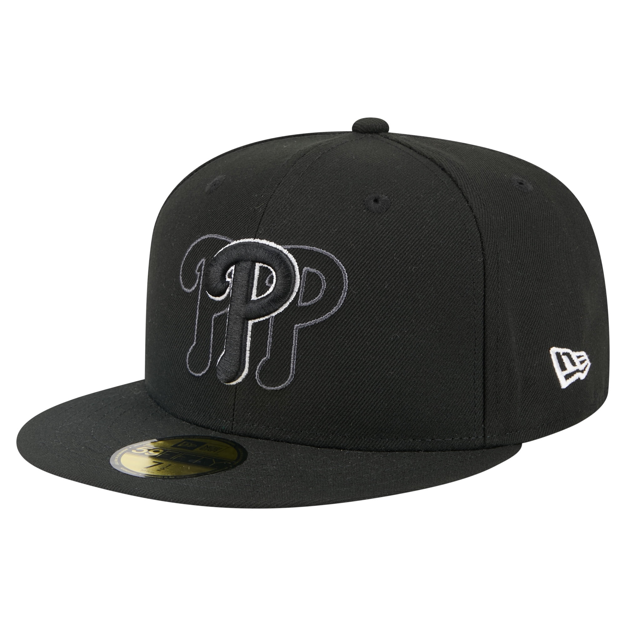 Men's New Era Black Philadelphia Phillies Tri-Hit 59FIFTY Fitted Hat ...
