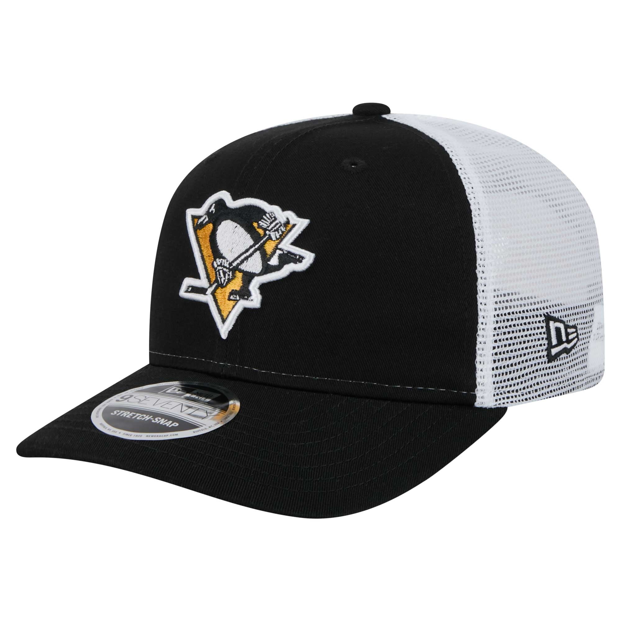 Men's New Era Black Pittsburgh Penguins Core Trucker 9SEVENTY Stretch ...