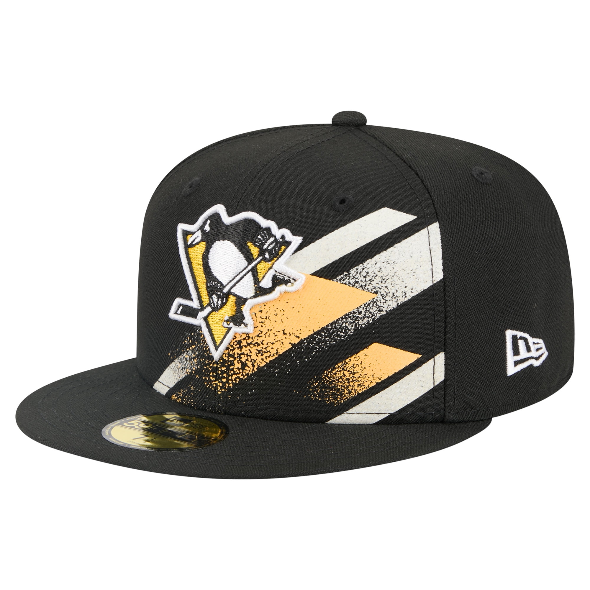 Men's New Era Black Pittsburgh Penguins Faded Lines 59FIFTY Fitted Hat ...