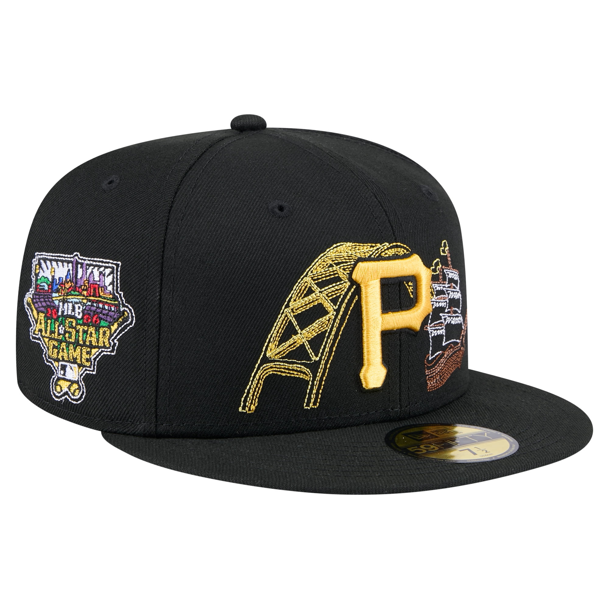 Men's New Era Black Pittsburgh Pirates State Stitch 59FIFTY Fitted Hat ...