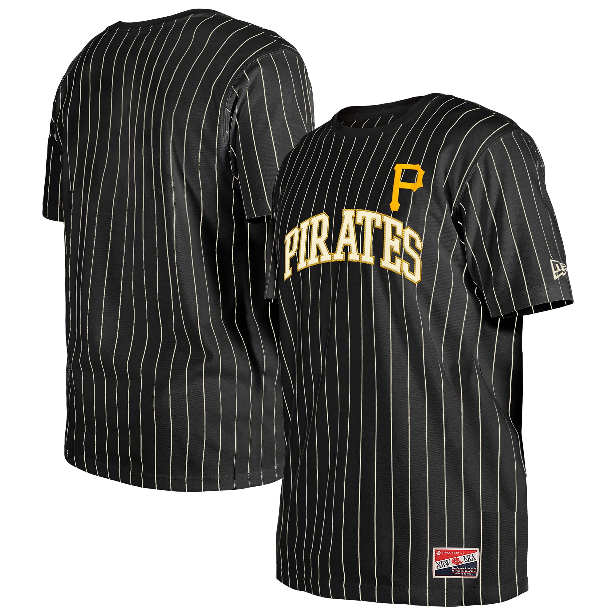 Men's New Era Black Pittsburgh Pirates Throwback Pinstripe T-Shirt ...
