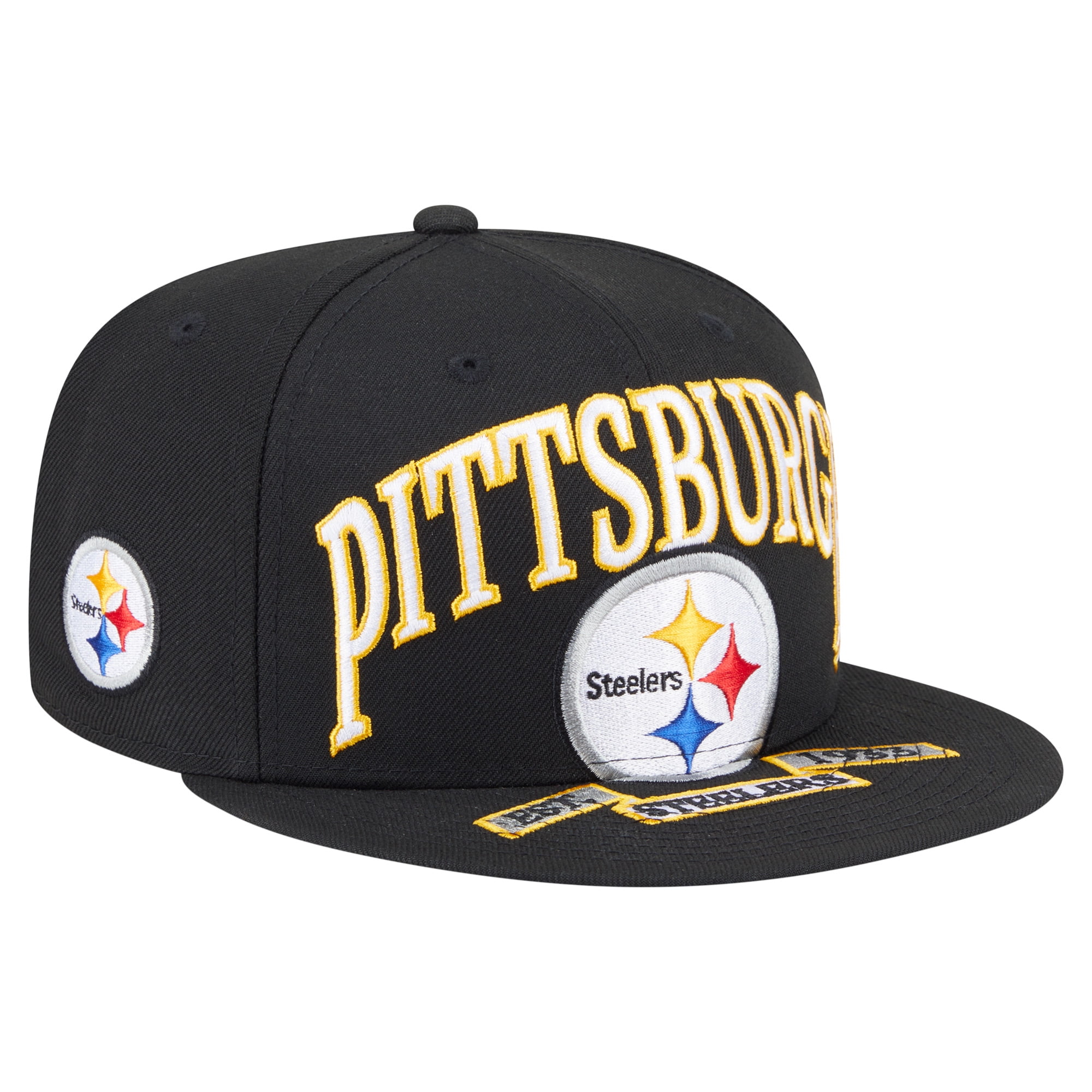 Men's New Era Black Pittsburgh Steelers Oversized 59FIFTY Fitted Hat ...