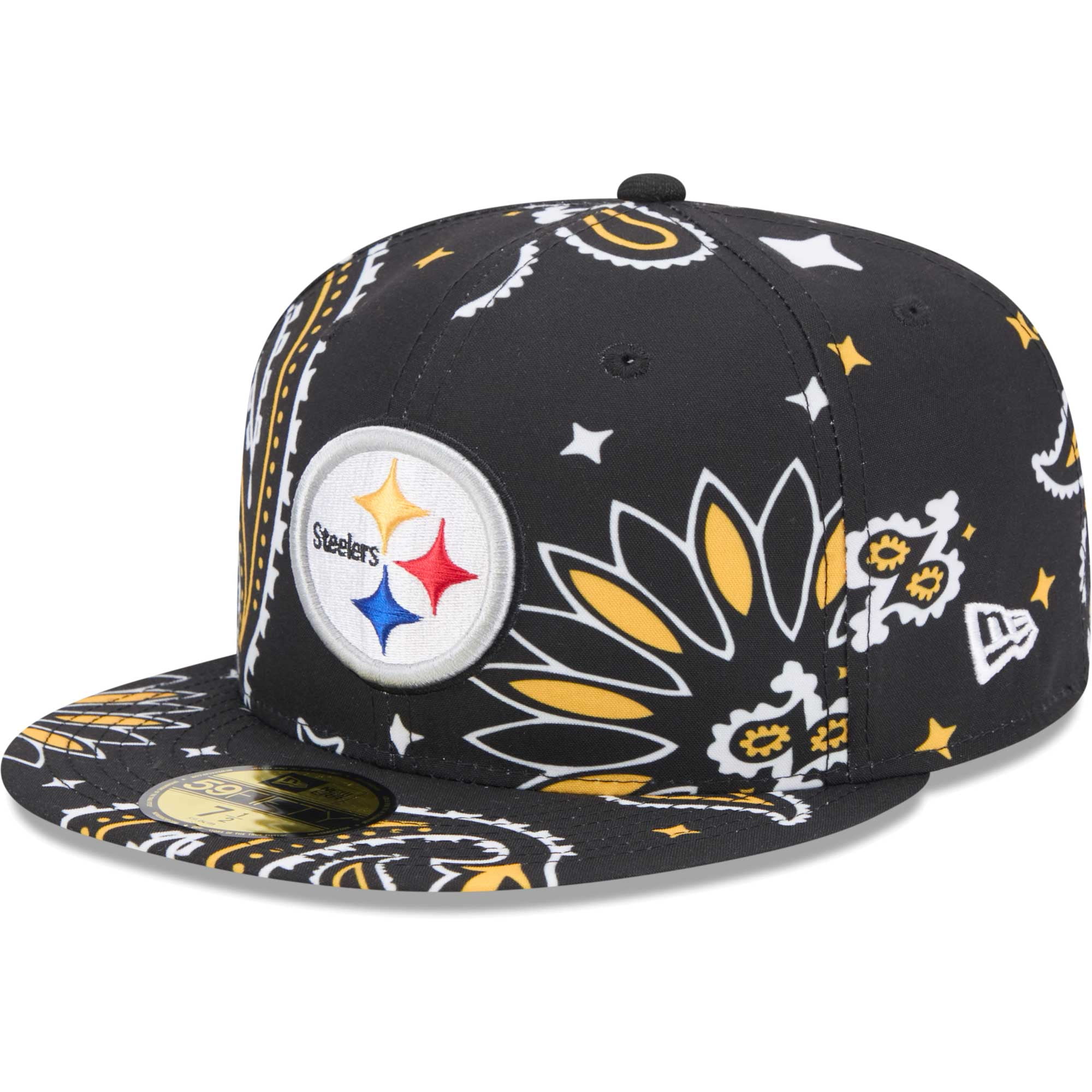 Men's New Era Black Pittsburgh Steelers Paisley 59FIFTY Fitted Hat ...