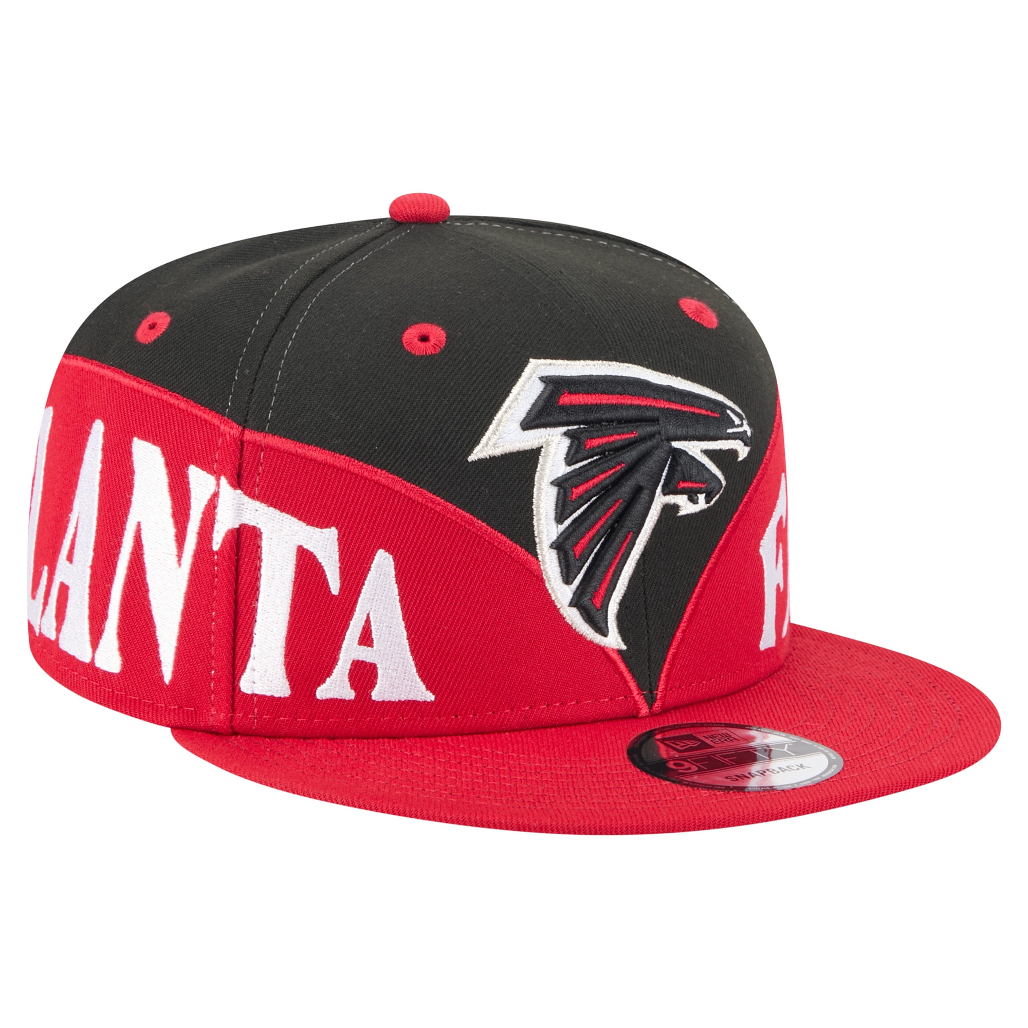 Men's New Era Black/Red Atlanta Falcons Split 9FIFTY Snapback Hat ...