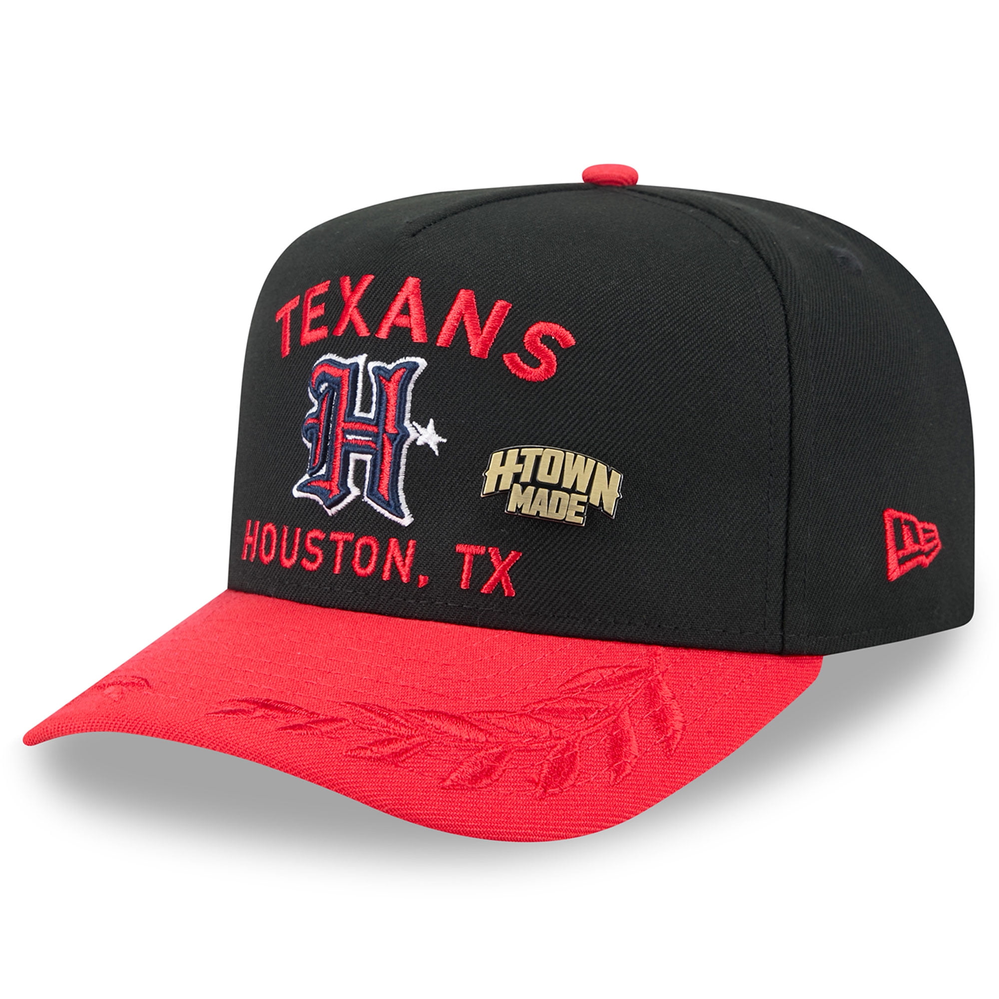 Men's New Era Black/Red Houston Texans 2025 NFL Draft On Stage A-Frame ...