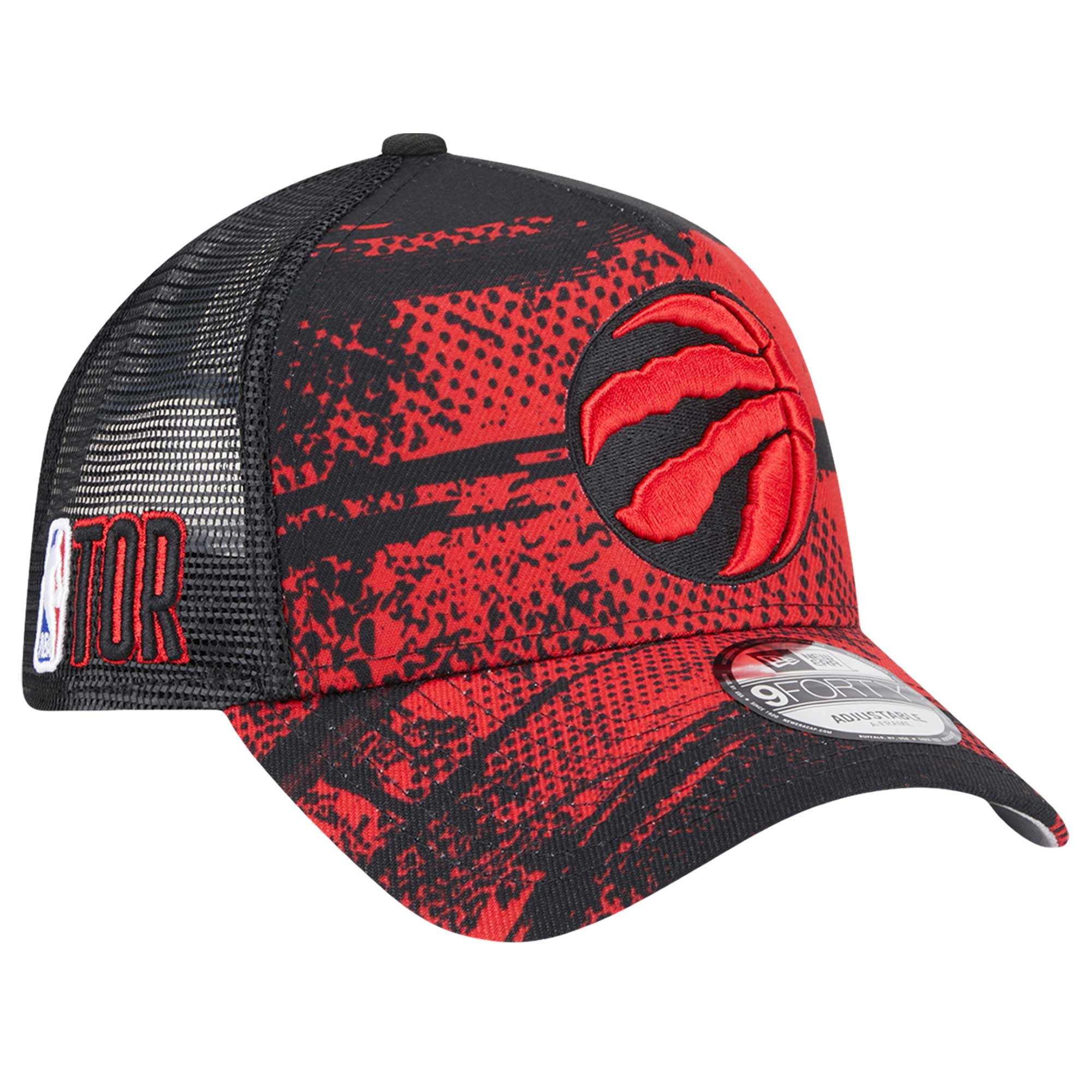 Men's New Era Black/Red Toronto Raptors Tip Off A-Frame Trucker 9FORTY ...