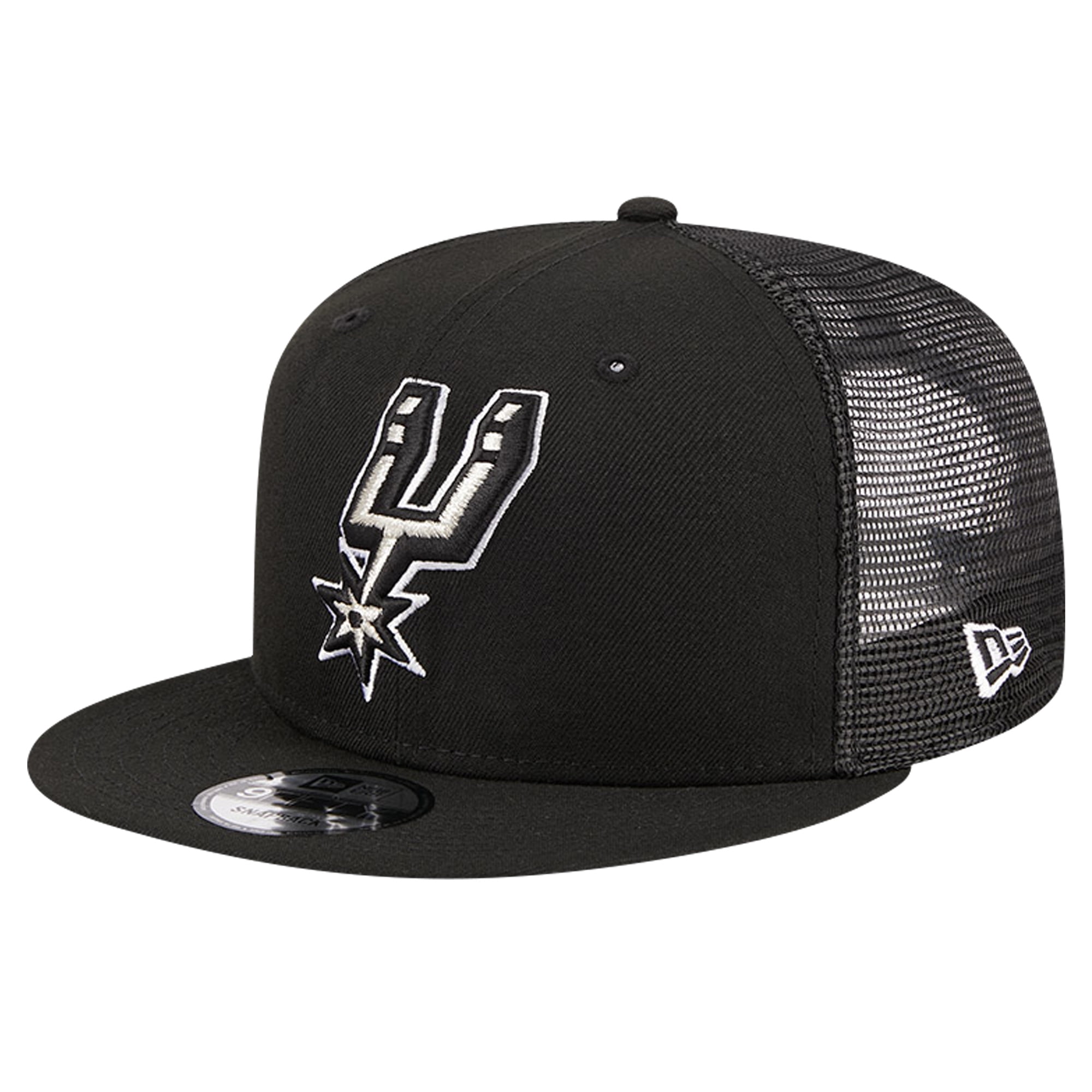 Men's New Era Black San Antonio Spurs Meshback 9FIFTY Snapback Hat ...