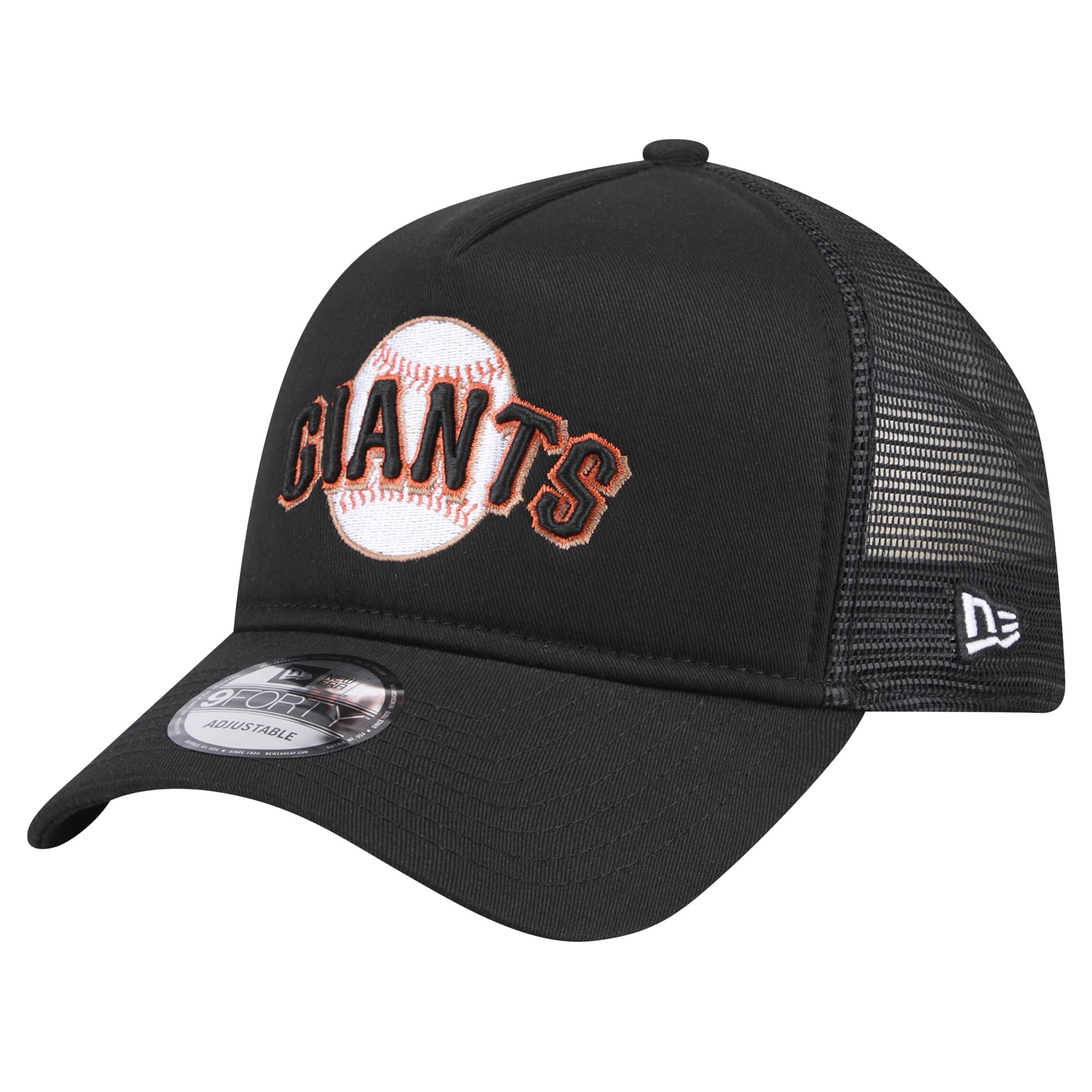 Men's New Era Black San Francisco Giants 9FORTY A-Frame Trucker ...