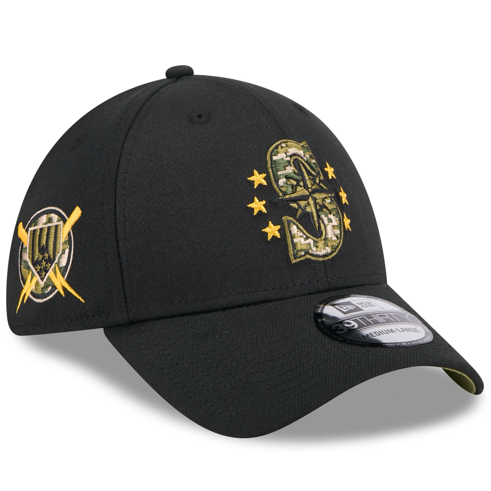Men's New Era Black Seattle Mariners 2024 Armed Forces Day 39THIRTY ...