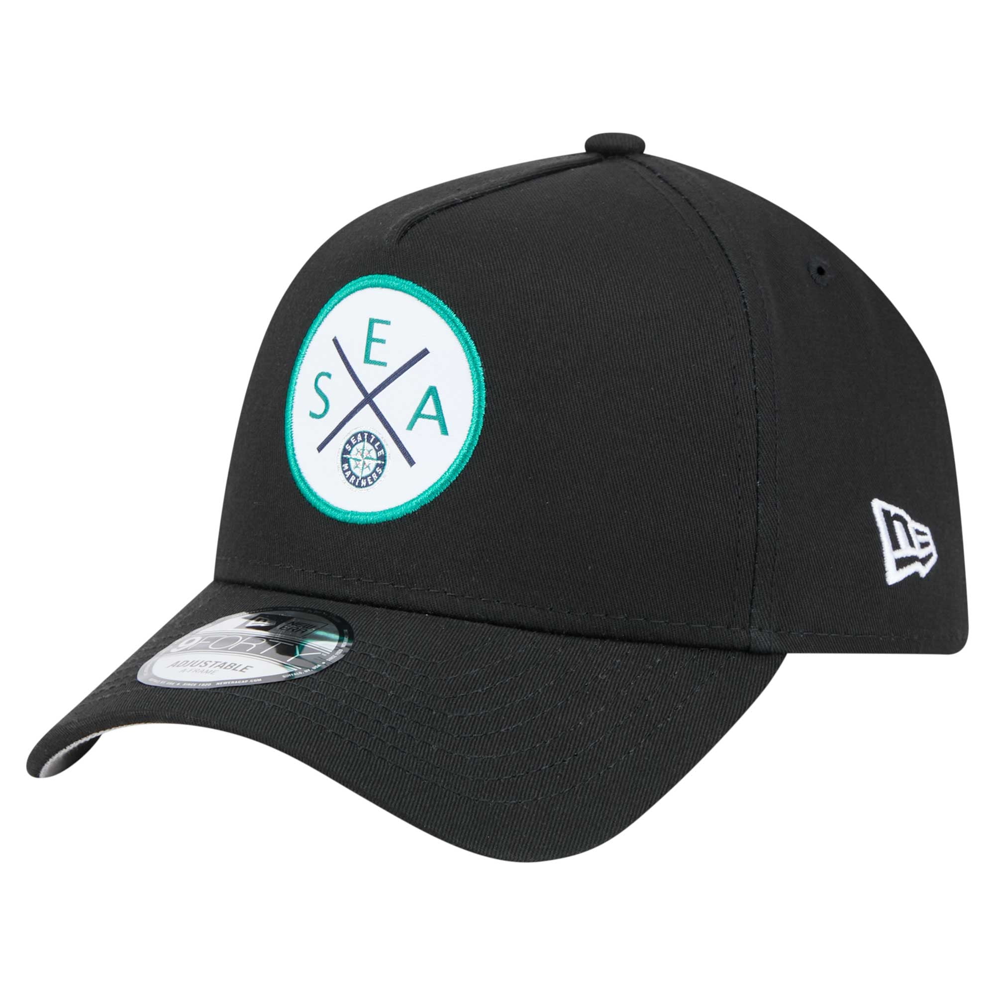 Men's New Era Black Seattle Mariners 9FORTY A-Frame Adjustable Hat ...