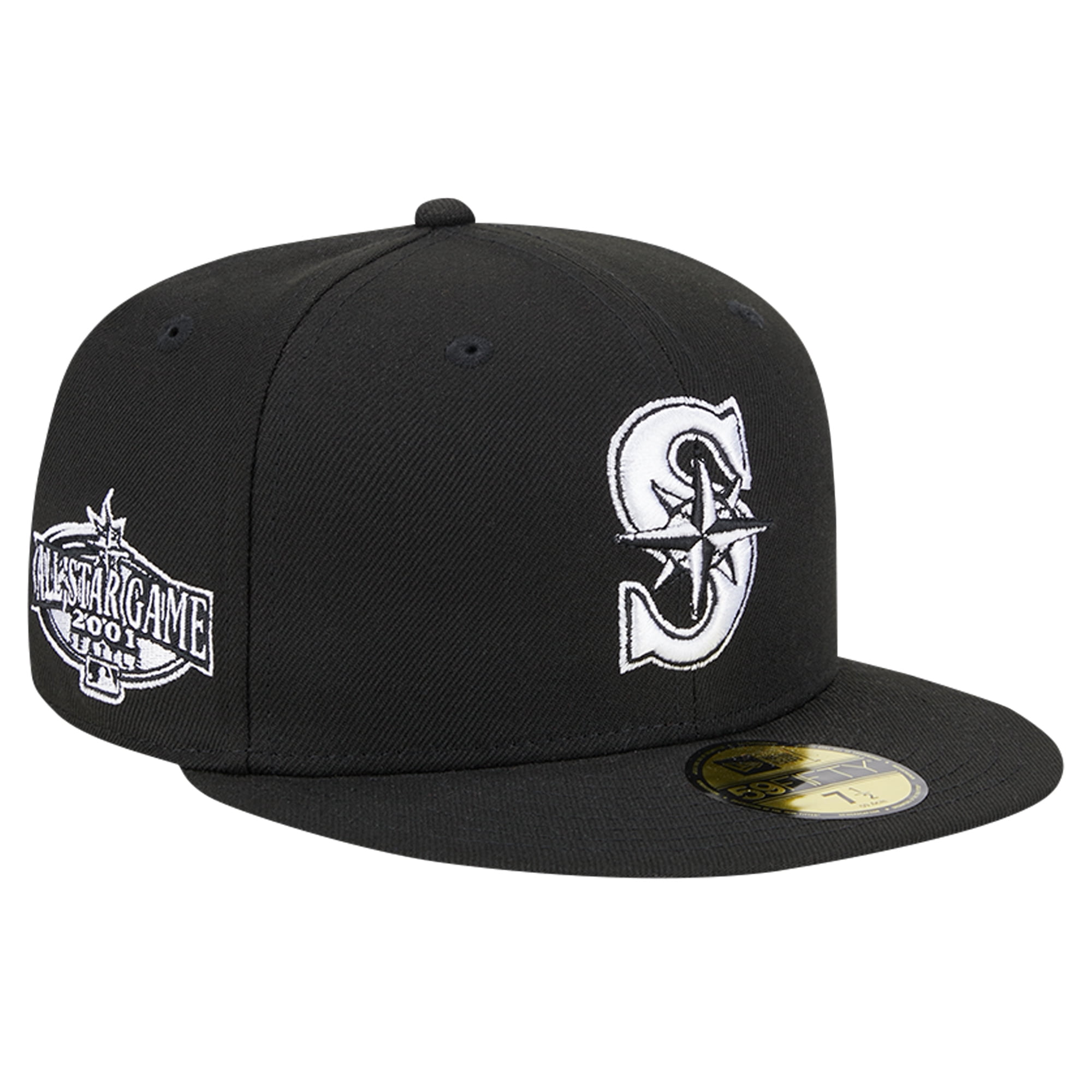 Men's New Era Black Seattle Mariners Logo 59FIFTY Fitted Hat - Walmart.com