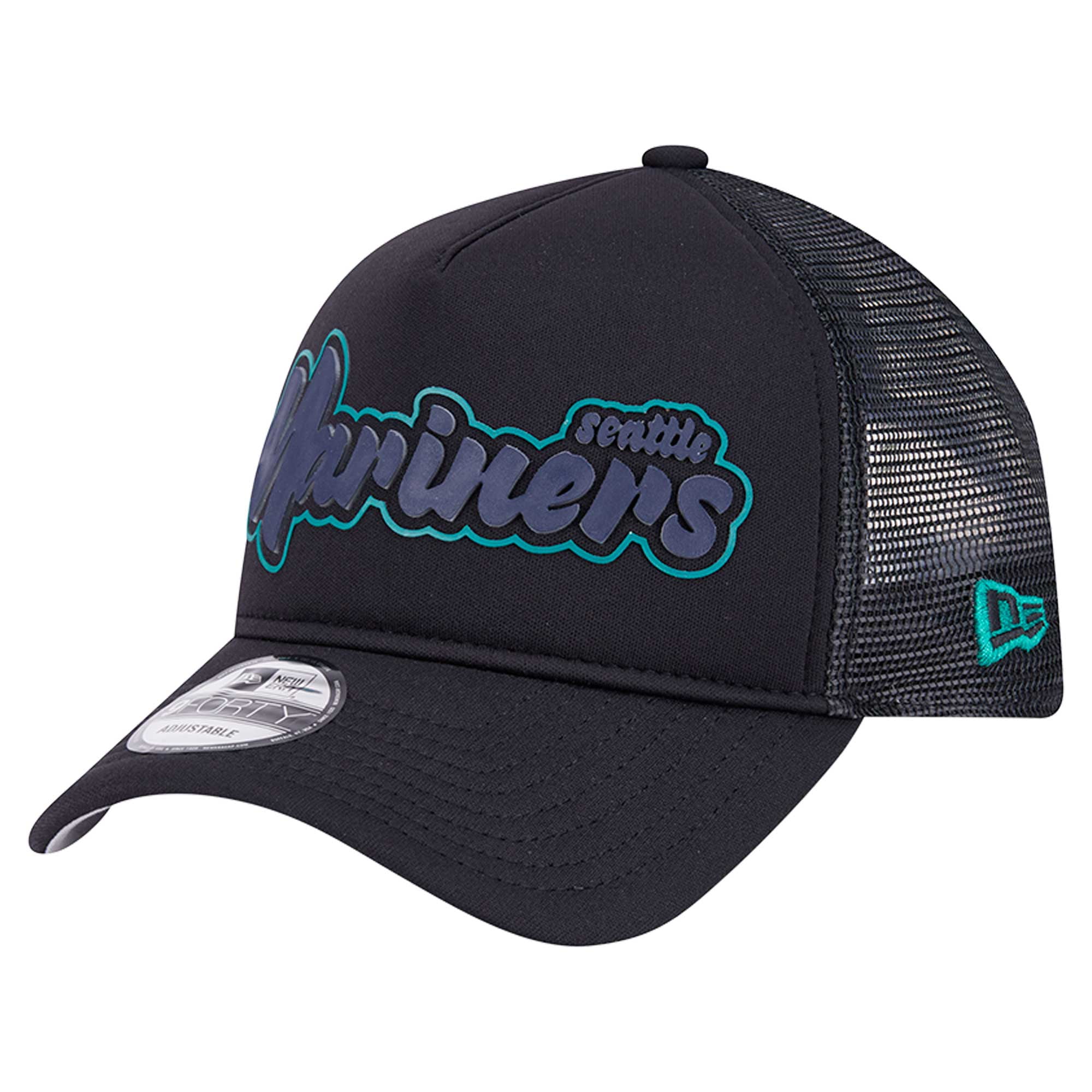 Men's New Era Black Seattle Mariners Retro Bold A-Frame Trucker 9FORTY ...