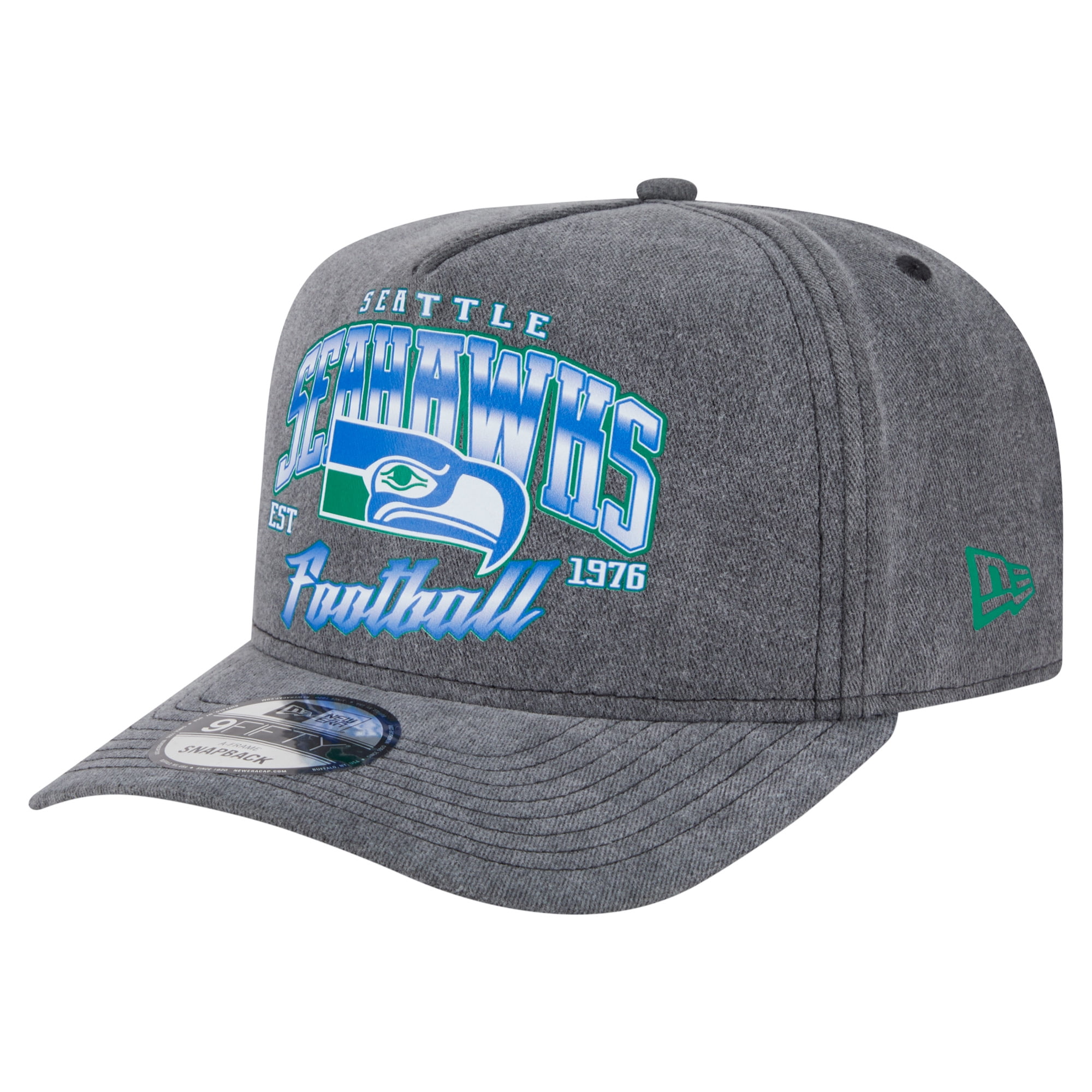 Men's-New Era Black Seattle Seahawks Throwback Washed A-Frame 9FIFTY ...