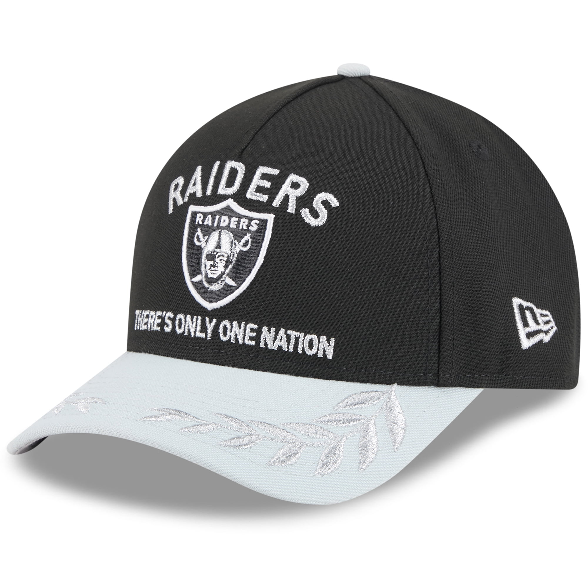 Men's New Era Black/Silver Las Vegas Raiders 2025 NFL Draft 9FORTY A ...