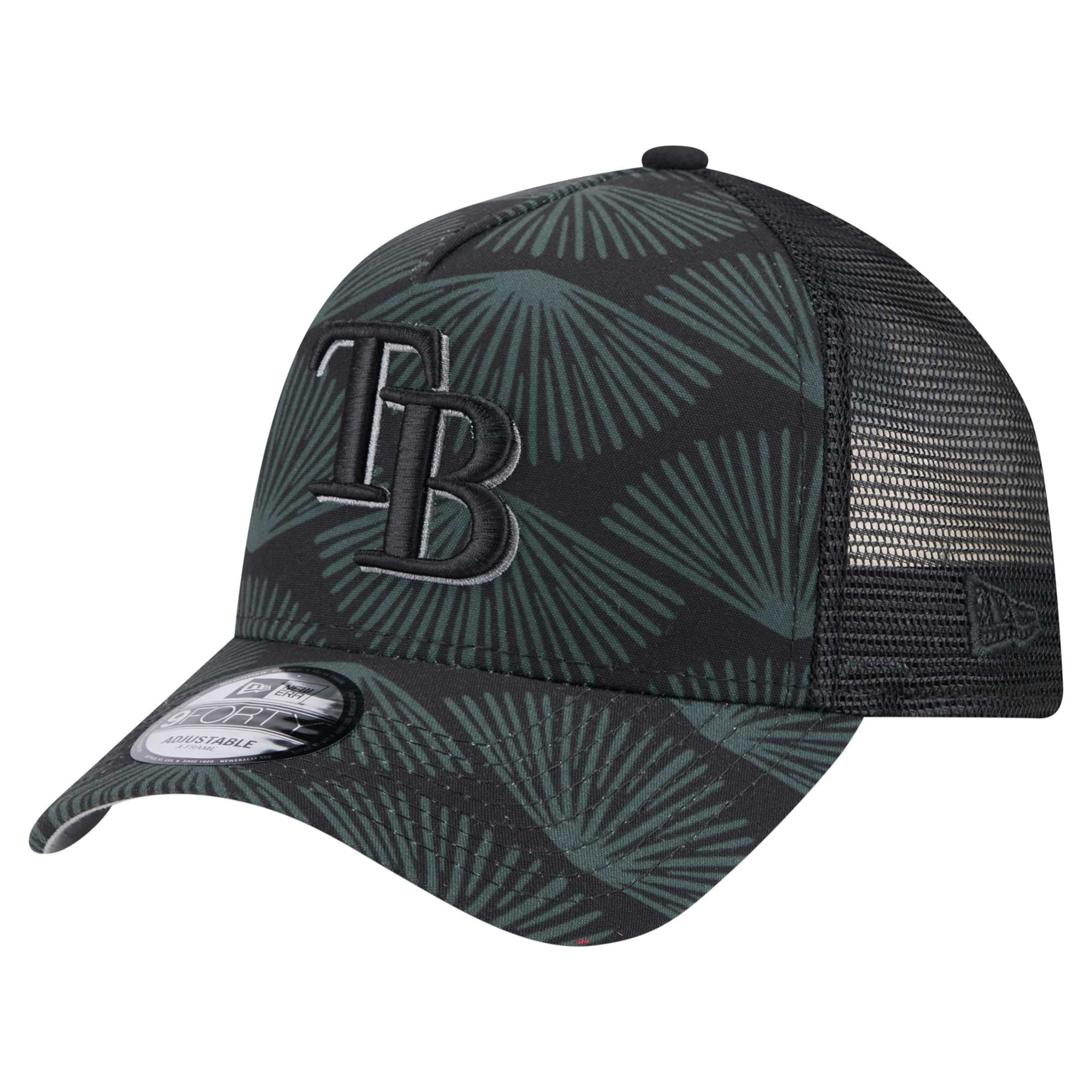 Men's New Era Black Tampa Bay Rays 9FORTY A-Frame Trucker Adjustable ...