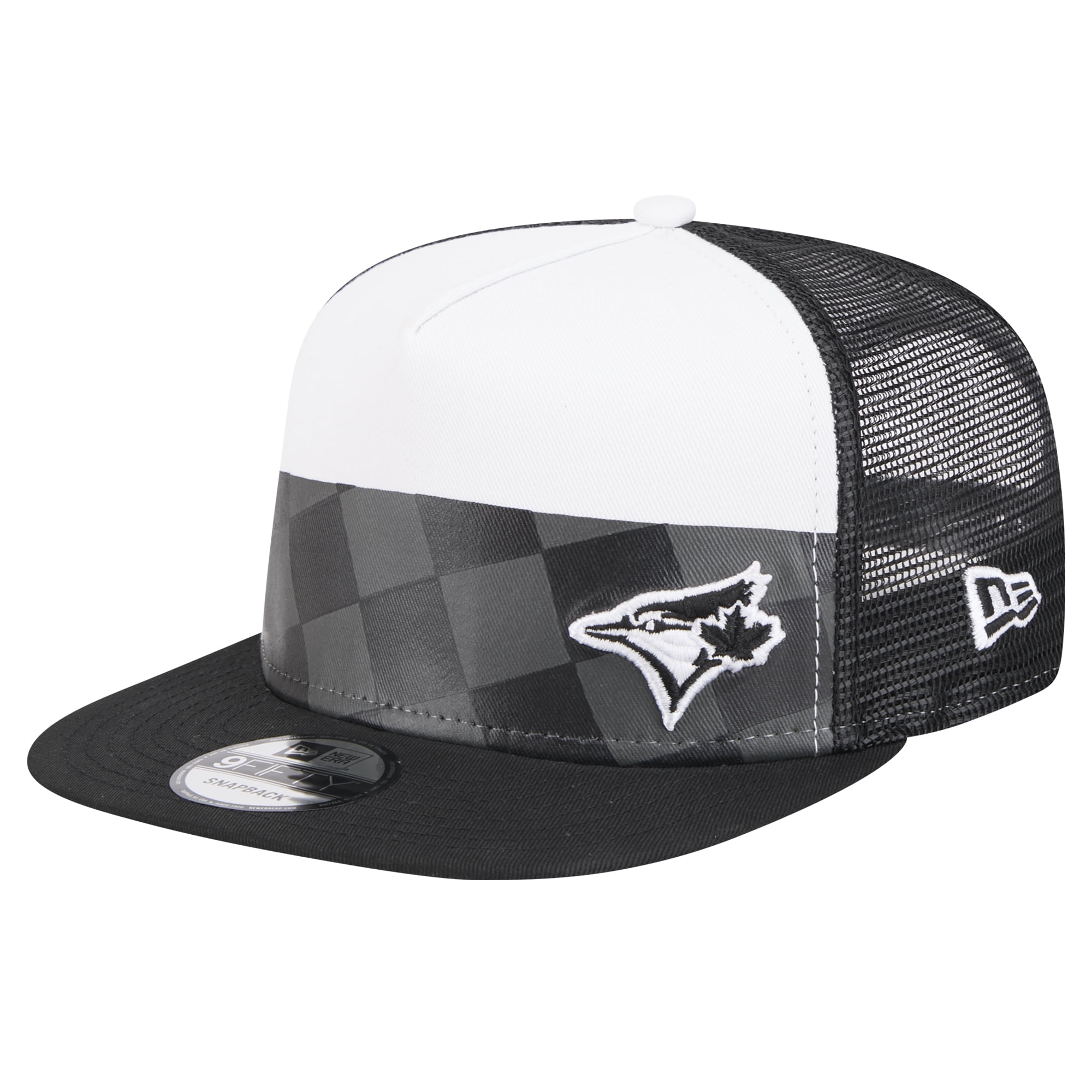 Men's New Era Black Toronto Blue Jays Checkmate Trucker 9FIFTY Snapback ...