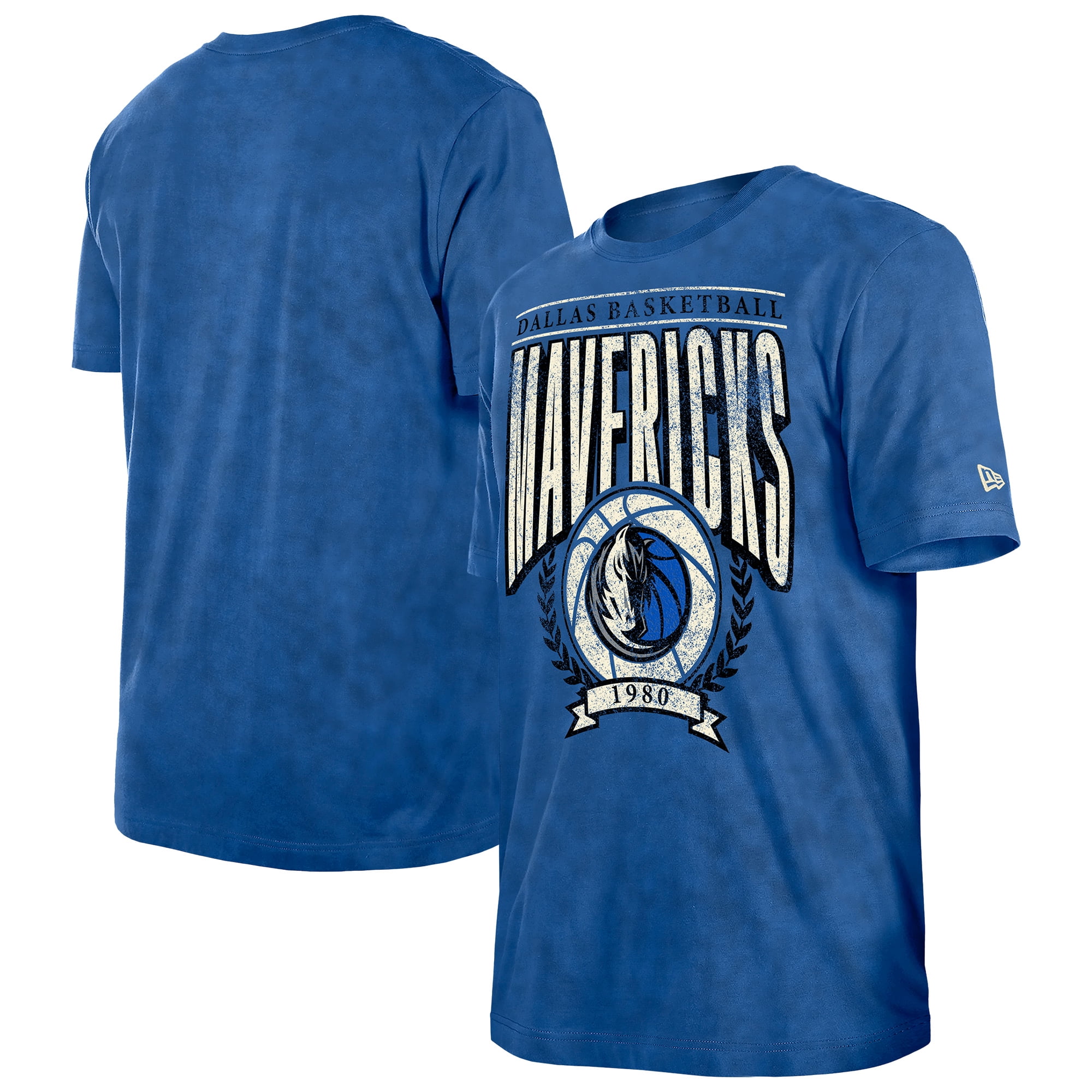 Men's New Era Blue Dallas Mavericks Throwback Vintage Boxy Mineral Wash ...