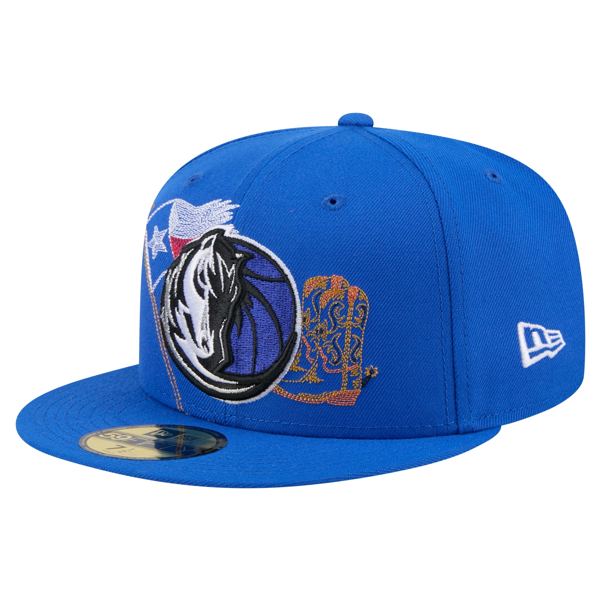 Men's New Era Blue Dallas Mavericks State Stitch 59FIFTY Fitted Hat ...