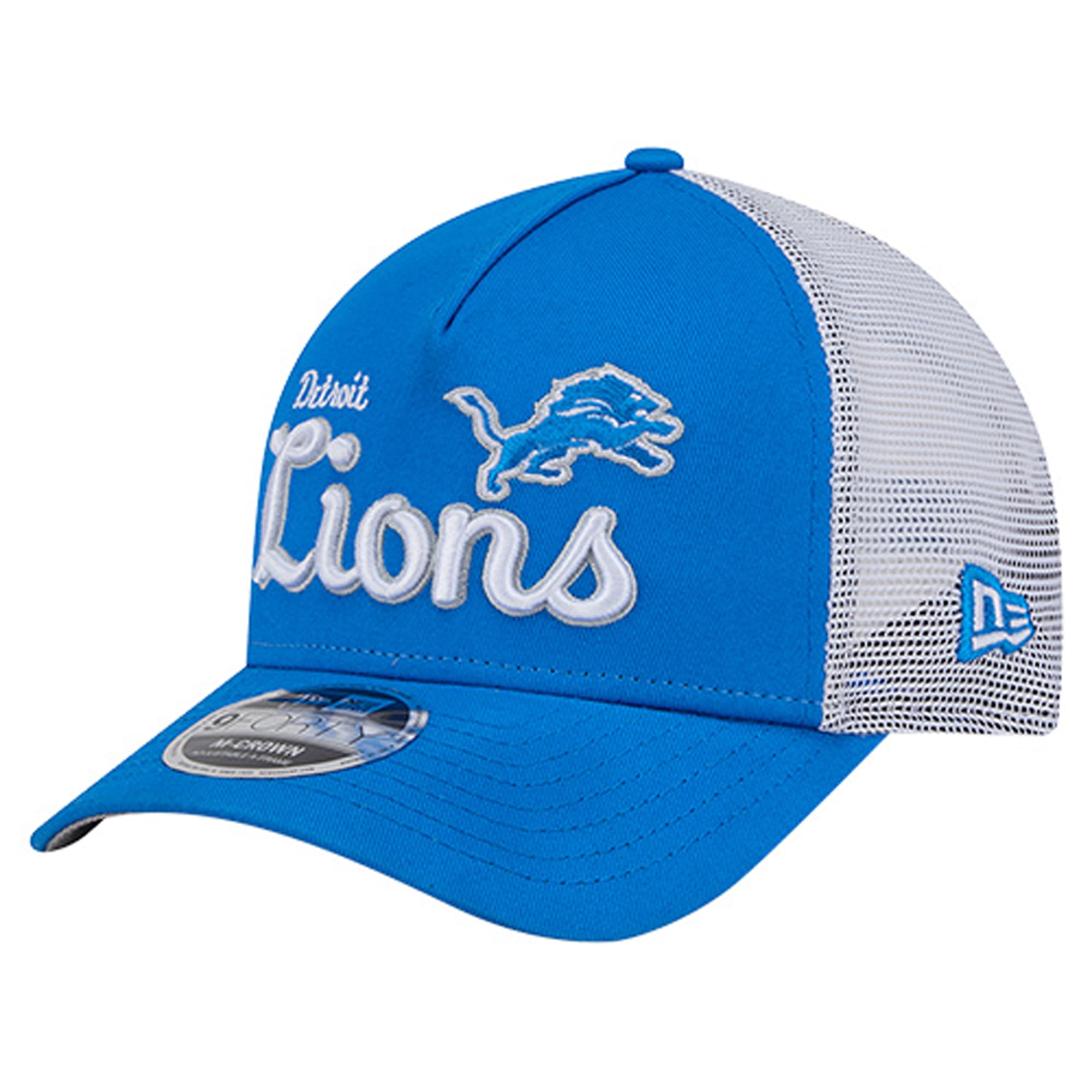 Men's New Era Blue Detroit Lions Side Lines 9FORTY Adjustable Hat ...