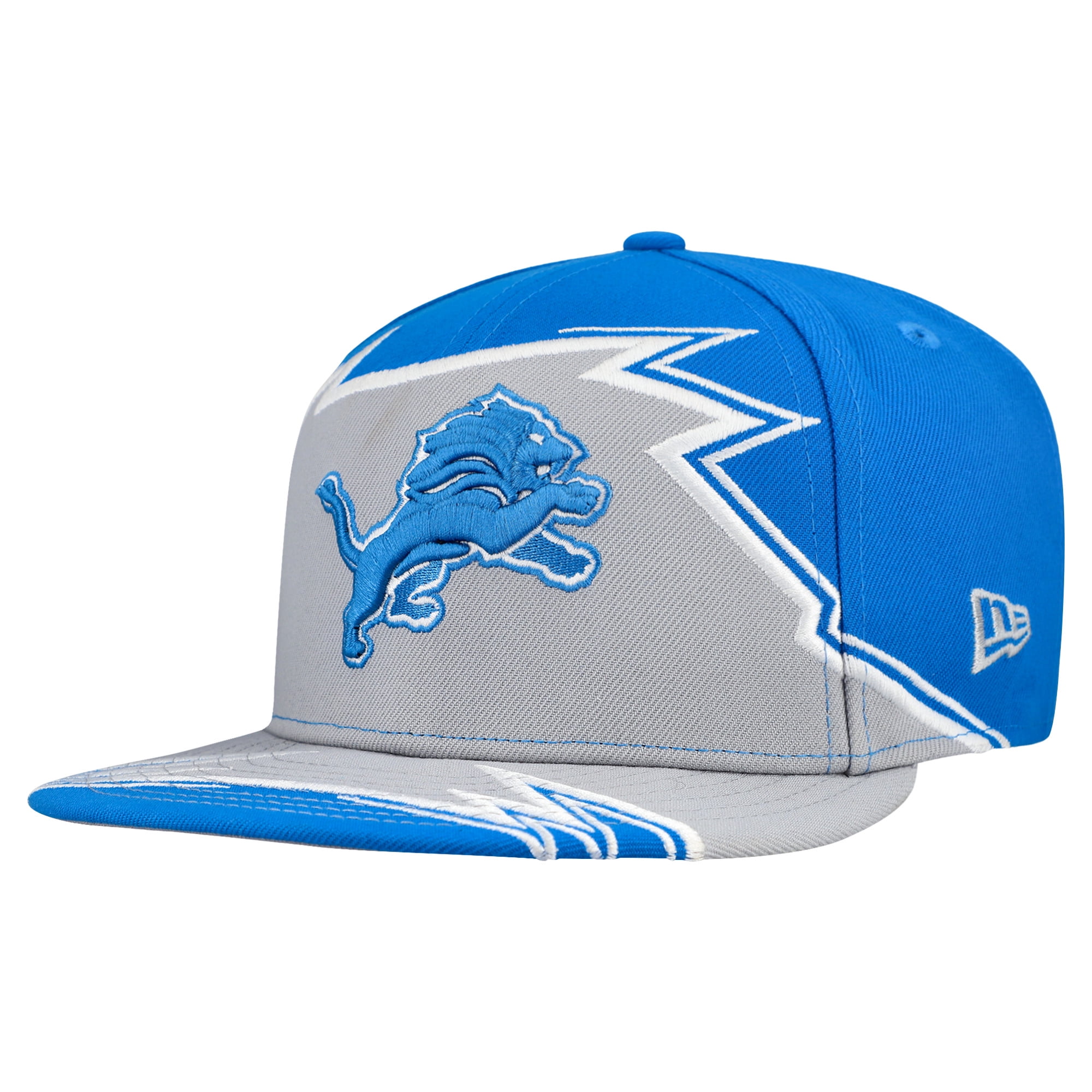 Men's New Era Blue/Gray Detroit Lions Break 59FIFTY Fitted Hat ...