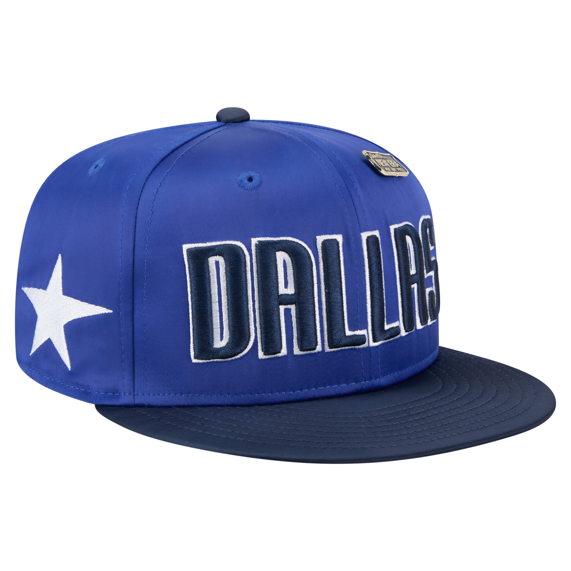 Men's-New Era Blue/Navy Dallas Mavericks Throwback Satin Vintage Pin ...