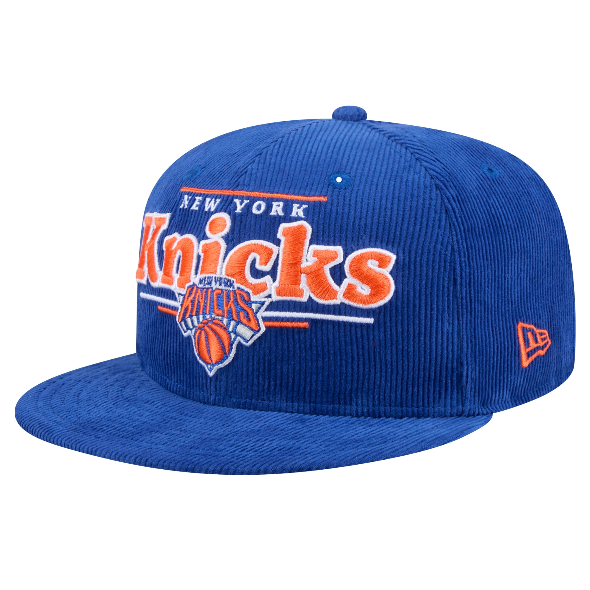 Men's New Era Blue New York Knicks Throwback Display Corduroy 9FIFTY ...