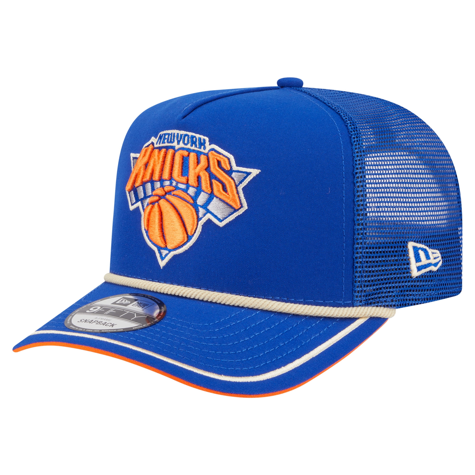 Men's New Era Blue New York Knicks Vintage Team Rope A-Frame 9FIFTY ...