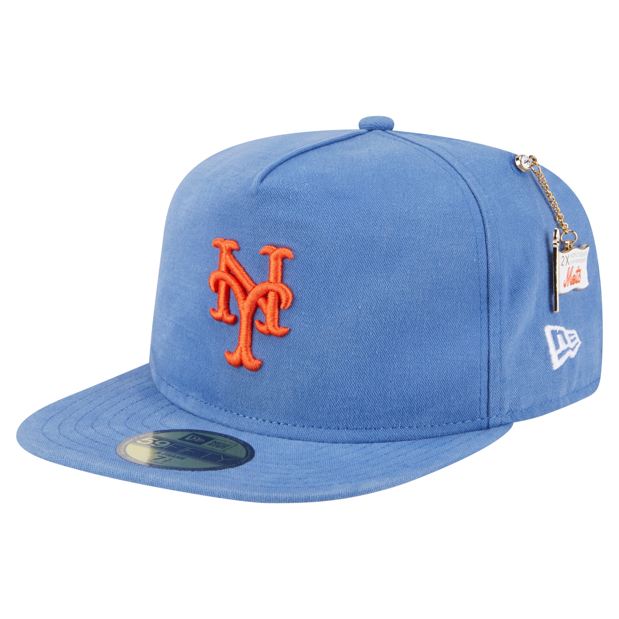 Men's-New Era Blue New York Mets Championship Side Flag A-Frame 59FIFTY ...