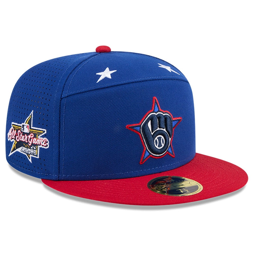 Men's New Era Blue/Red Milwaukee Brewers 2025 MLB All-Star Game Workout Side Patch 59FIFTY ...