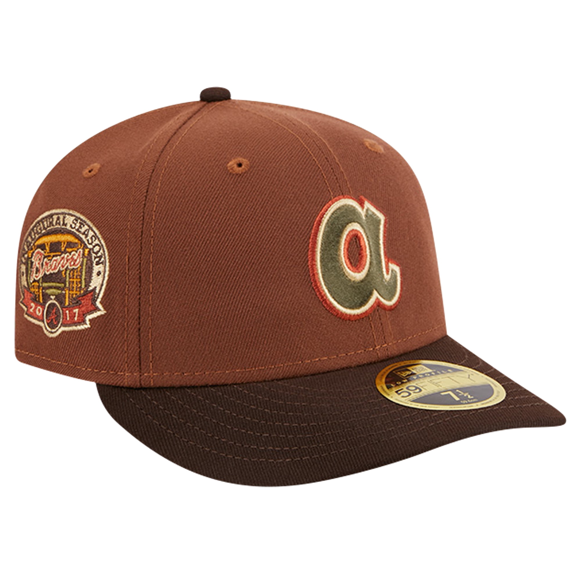 Men's New Era Brown Atlanta Braves Velvet Logo Fill Low Profile 59FIFTY ...