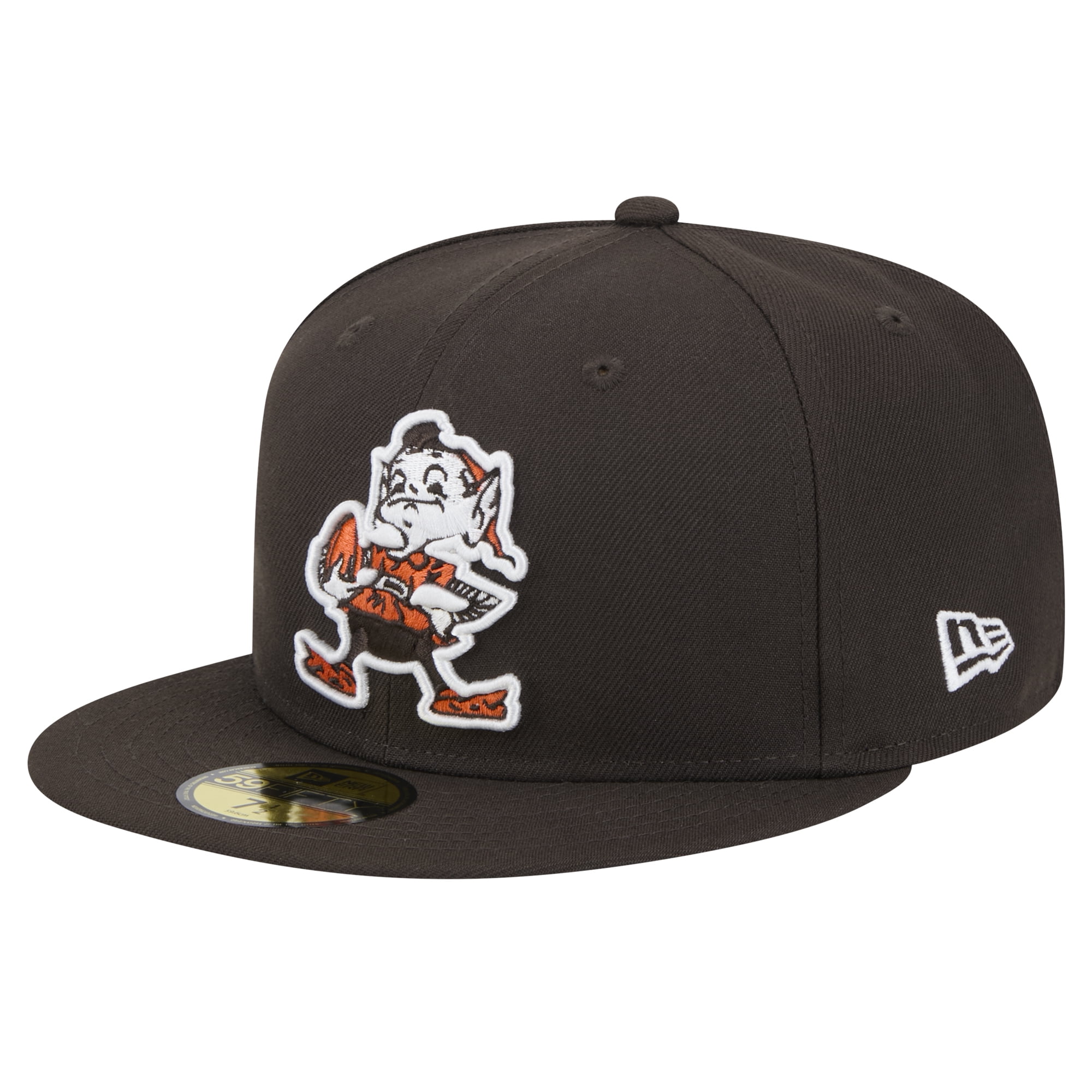 Men's New Era Brown Cleveland Browns Throwback Main 59FIFTY Fitted Hat ...